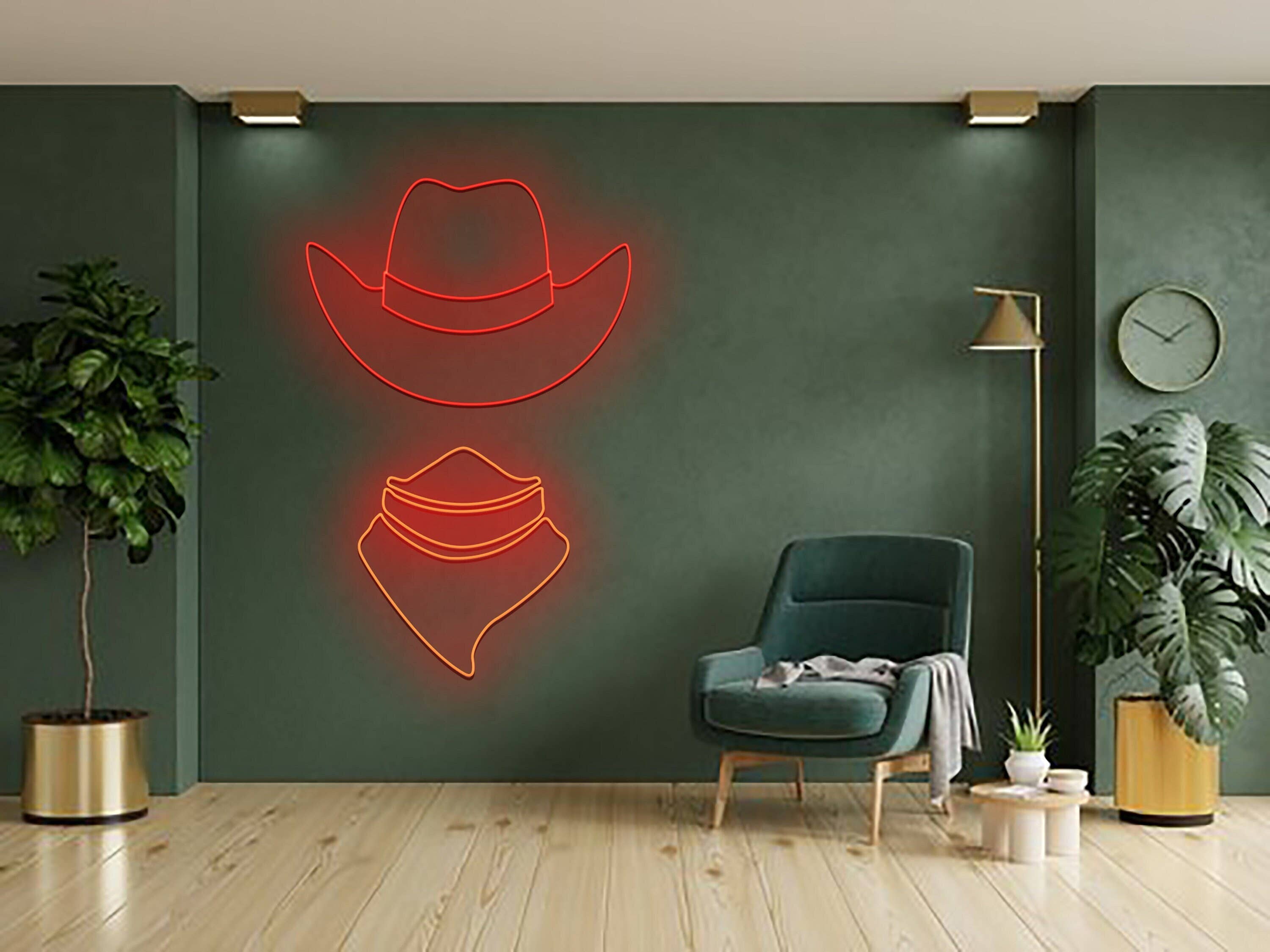 Glowneon Cowboy Hat Neon Sign, Retro Cowboy Wall Decor - Walmart.com