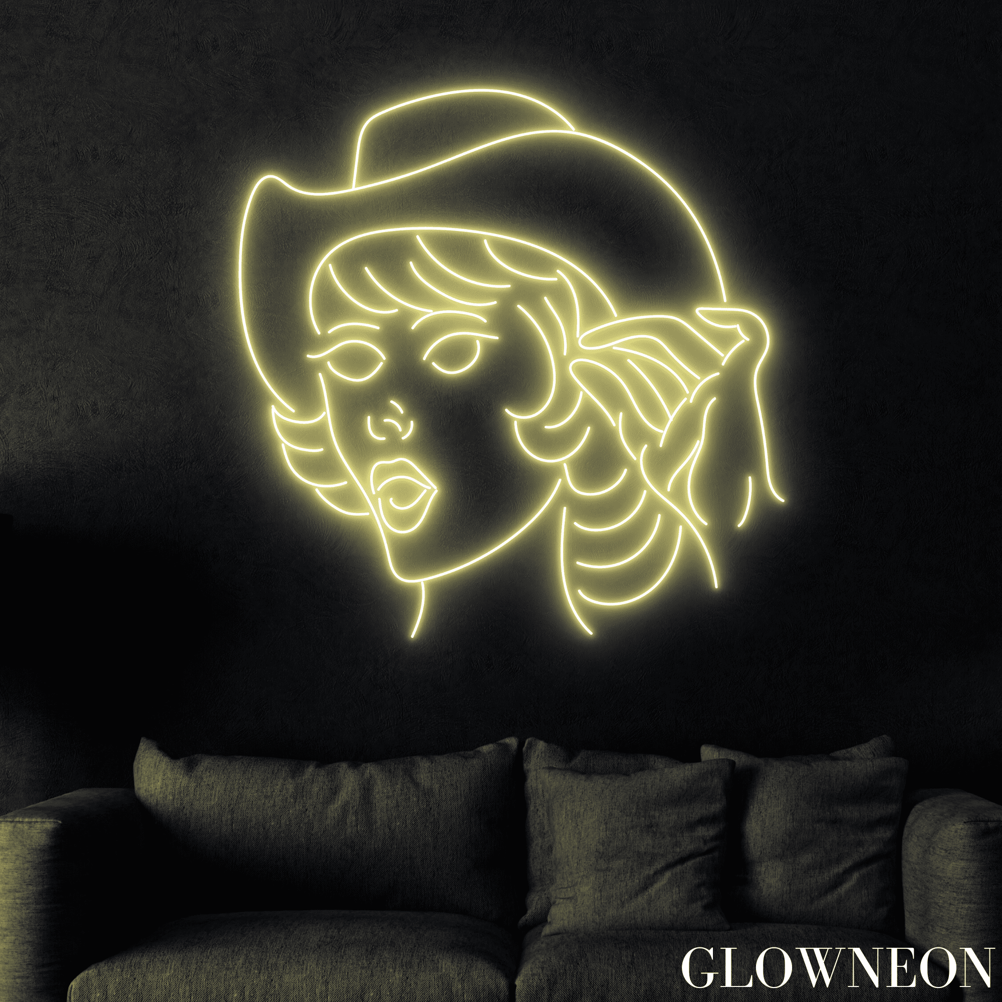 Glowneon Cowgirl Mascara Neon Sign Cowgirl Led Decor Girl Room Sign