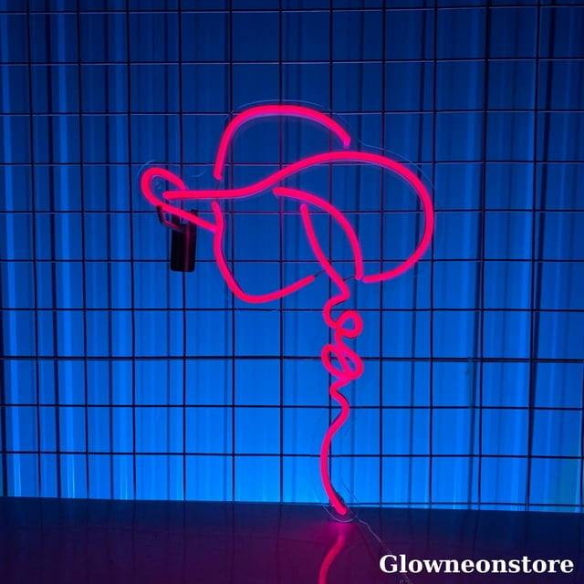 Glowneon Cowgirl Neon Sign Cowgirl Led Sign Custom Girl Line Art Led