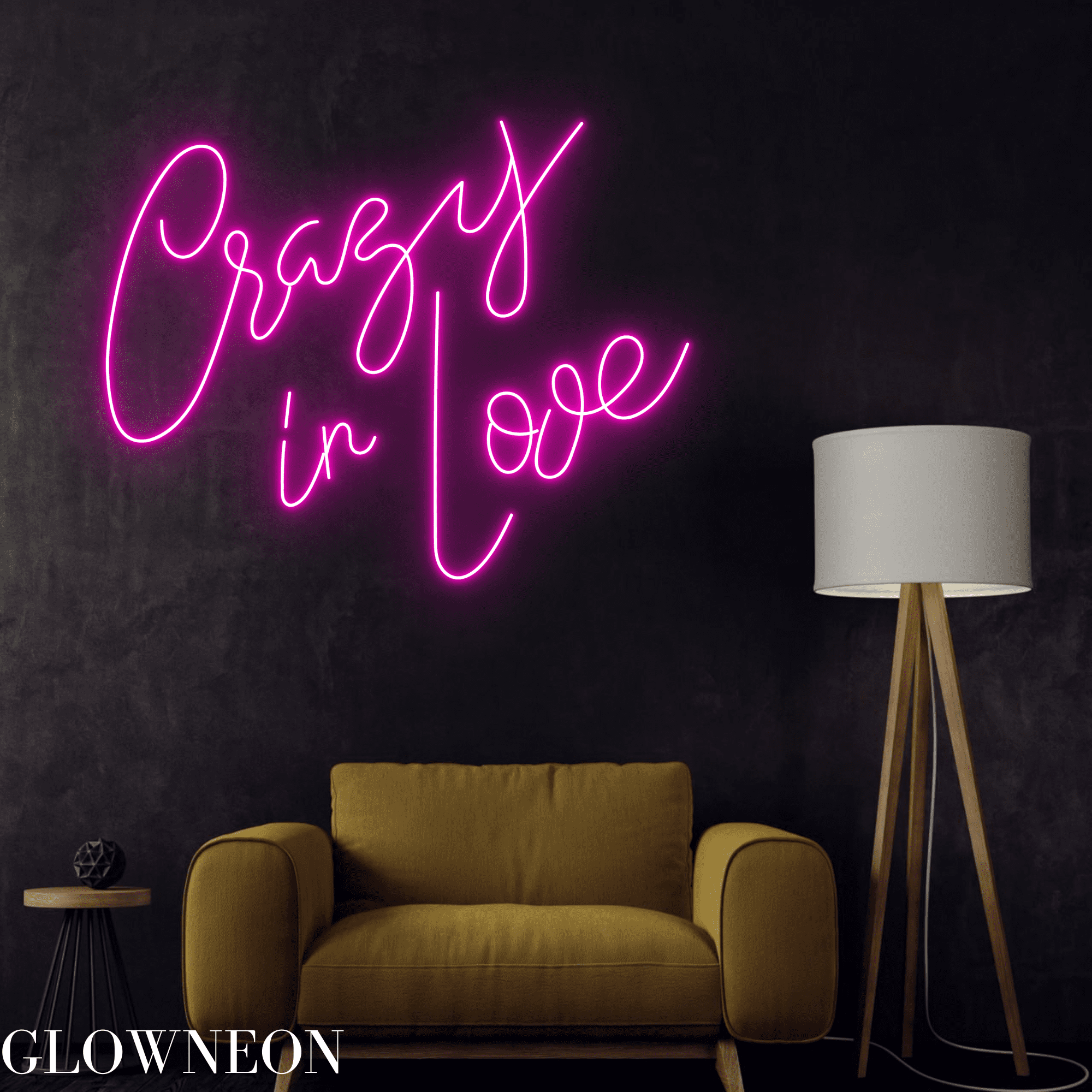 Glowneon Crazy In Love Neon Sign, Valentines Led Sign, Wedding Decor ...