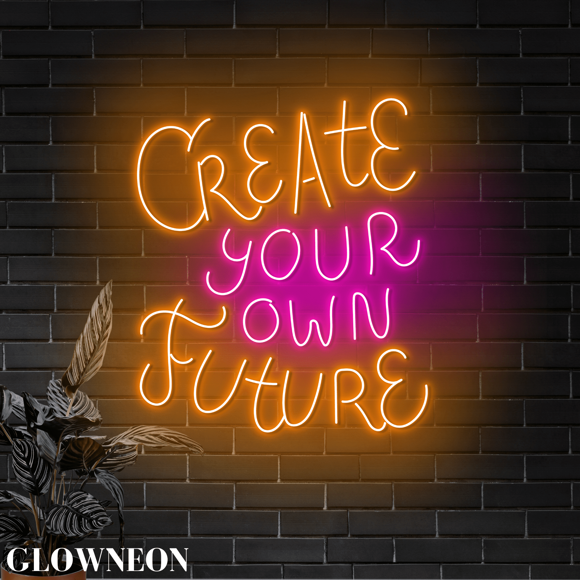 Glowneon Create Your Own Future Neon Signs, Motivational Quotes Decor ...
