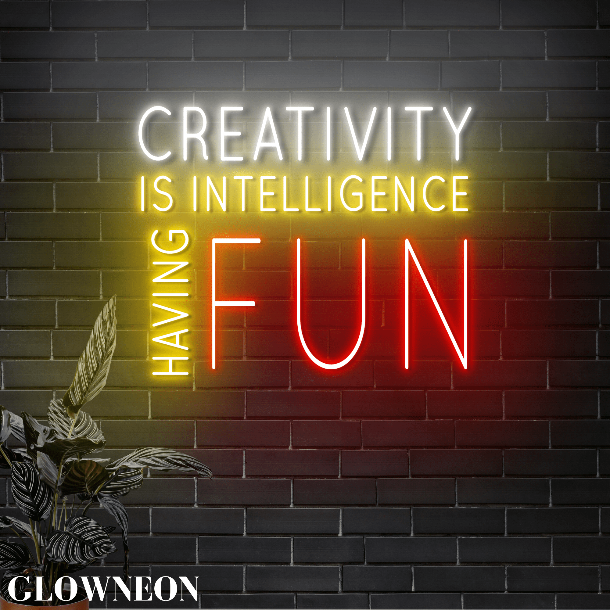 Glowneon Creativity & Education Led Sign, Motivational Quote Wall Art ...