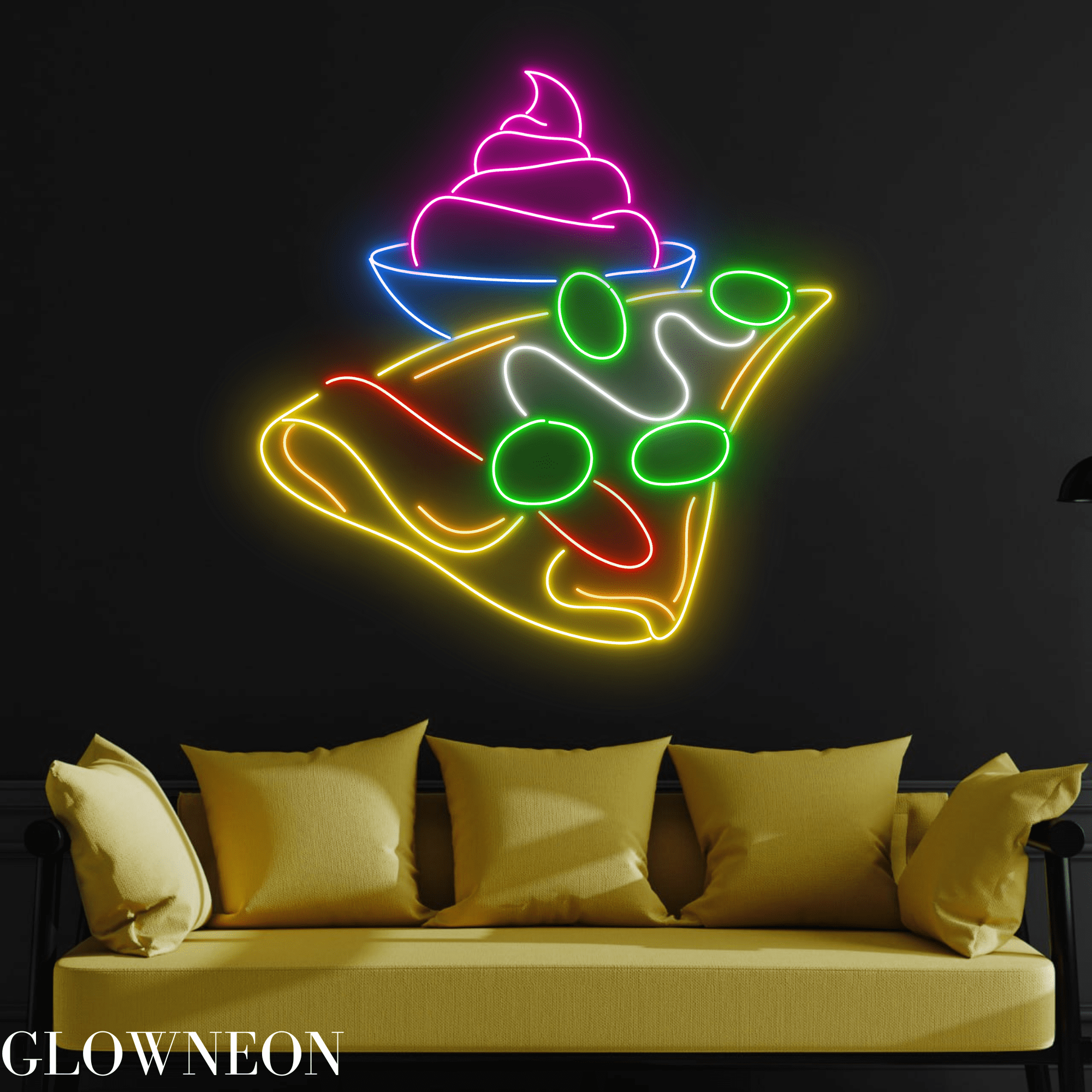 Glowneon Crepe European Food Neon Sign, Crepe Cake Store Wall Led Art ...