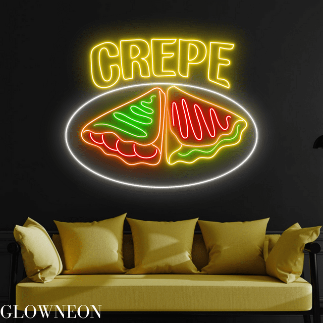 Glowneon Crepe Neon Sign, Crepe Cake Led Sign, French Crepe Shop Sign ...