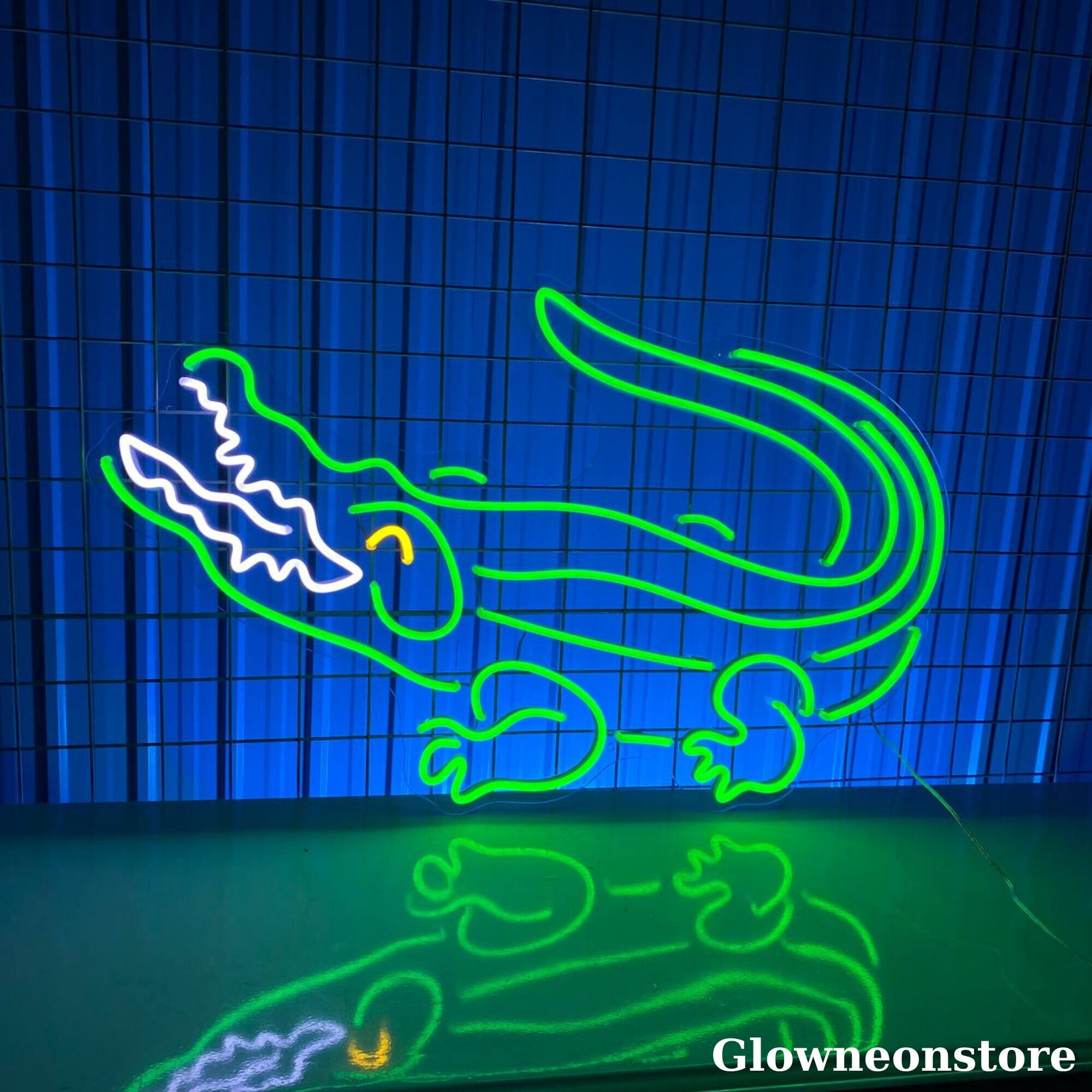 Glowneon Crocodile Neon Sign, Crocodile Neon Sign, Animal Neon Light ...