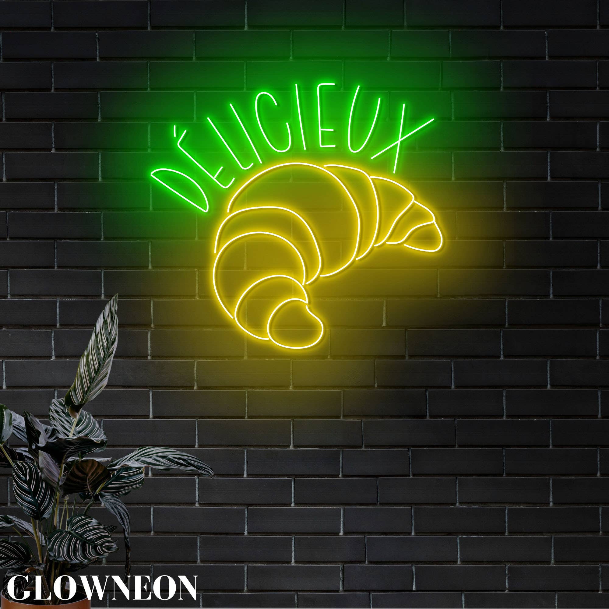 Glowneon Croissant Led Sign, French Croissant Bakery Shop Wall Decor ...