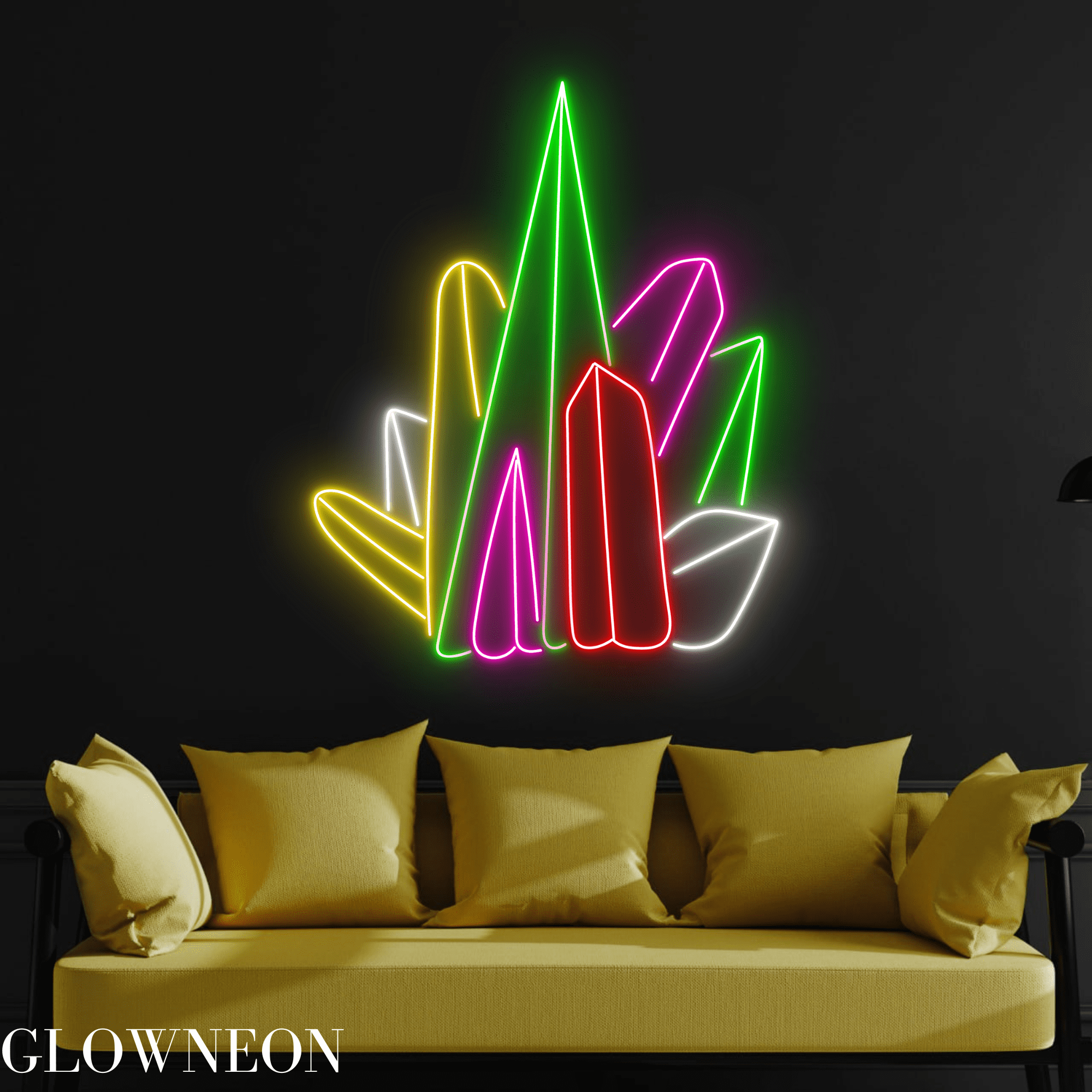 Glowneon Crystal Neon Sign, Crystal Led Sign, Colorful Crystal Decor ...