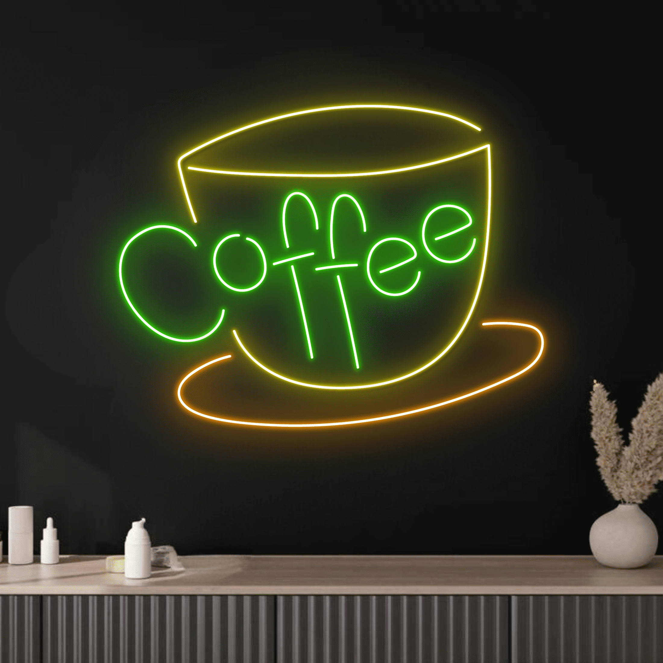 Glowneon Cup Of Coffee Neon Signs, Coffee Shop Lights Decor Signboard ...