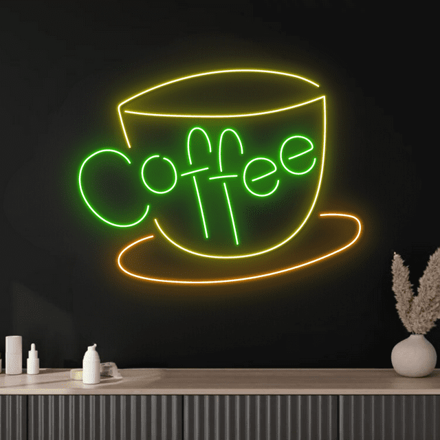 Glowneon Cup Of Coffee Neon Signs, Coffee Shop Lights Decor Signboard ...