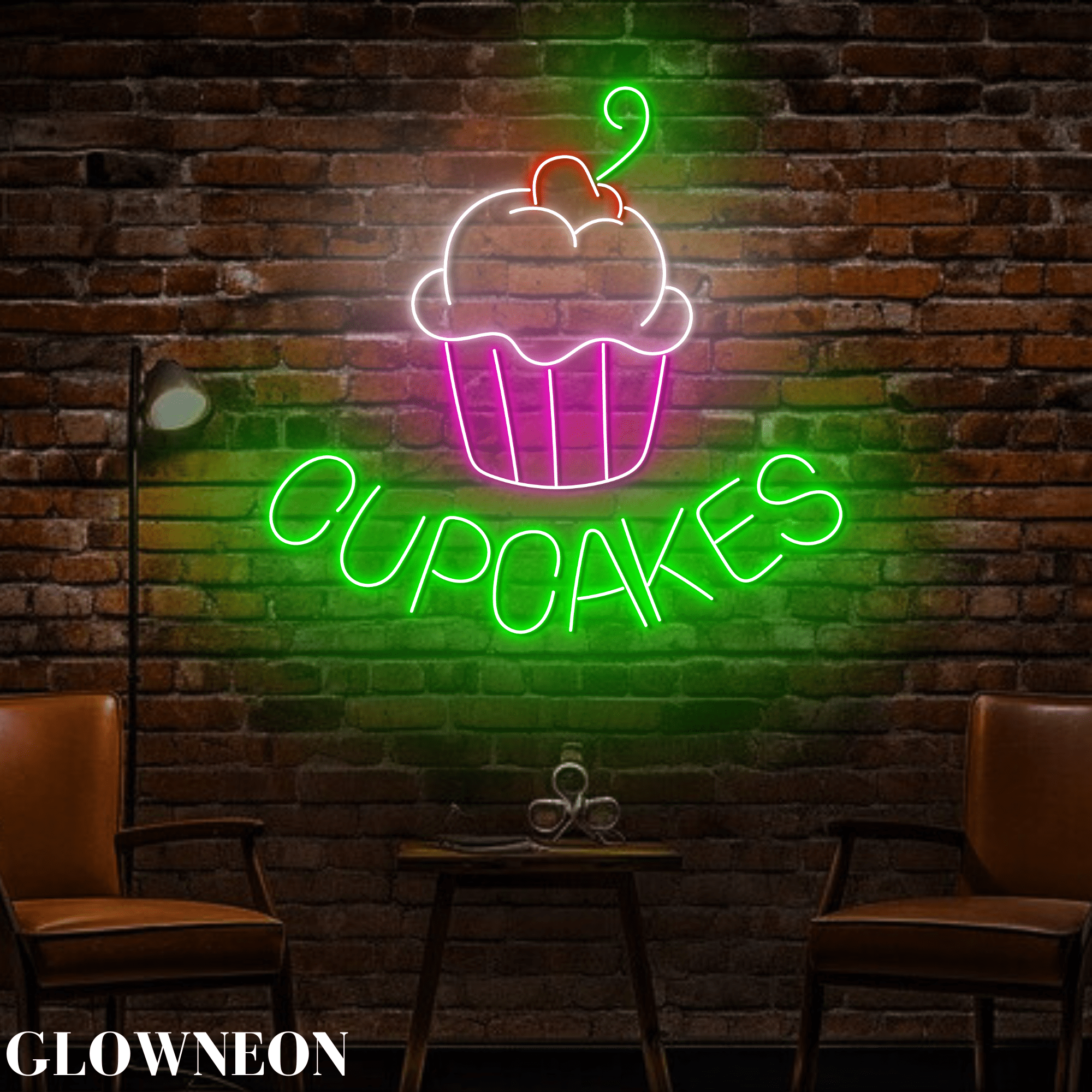 Glowneon Cupcakes Wall Led Light, Cupcake Shop Decor, Cake Shop Decor ...