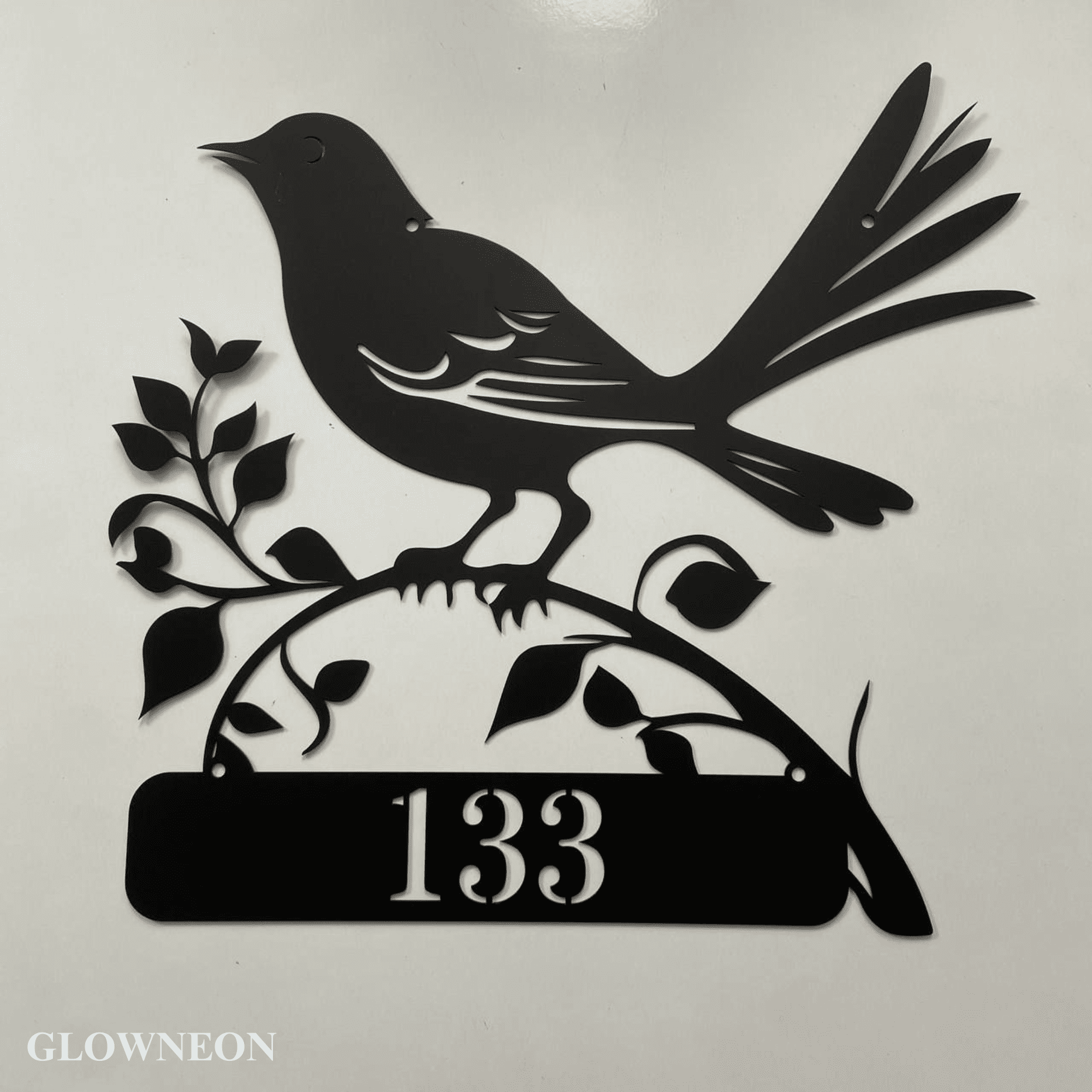 Glowneon Custom Address Cardinal Bird Metal Sign, Birds House Number ...
