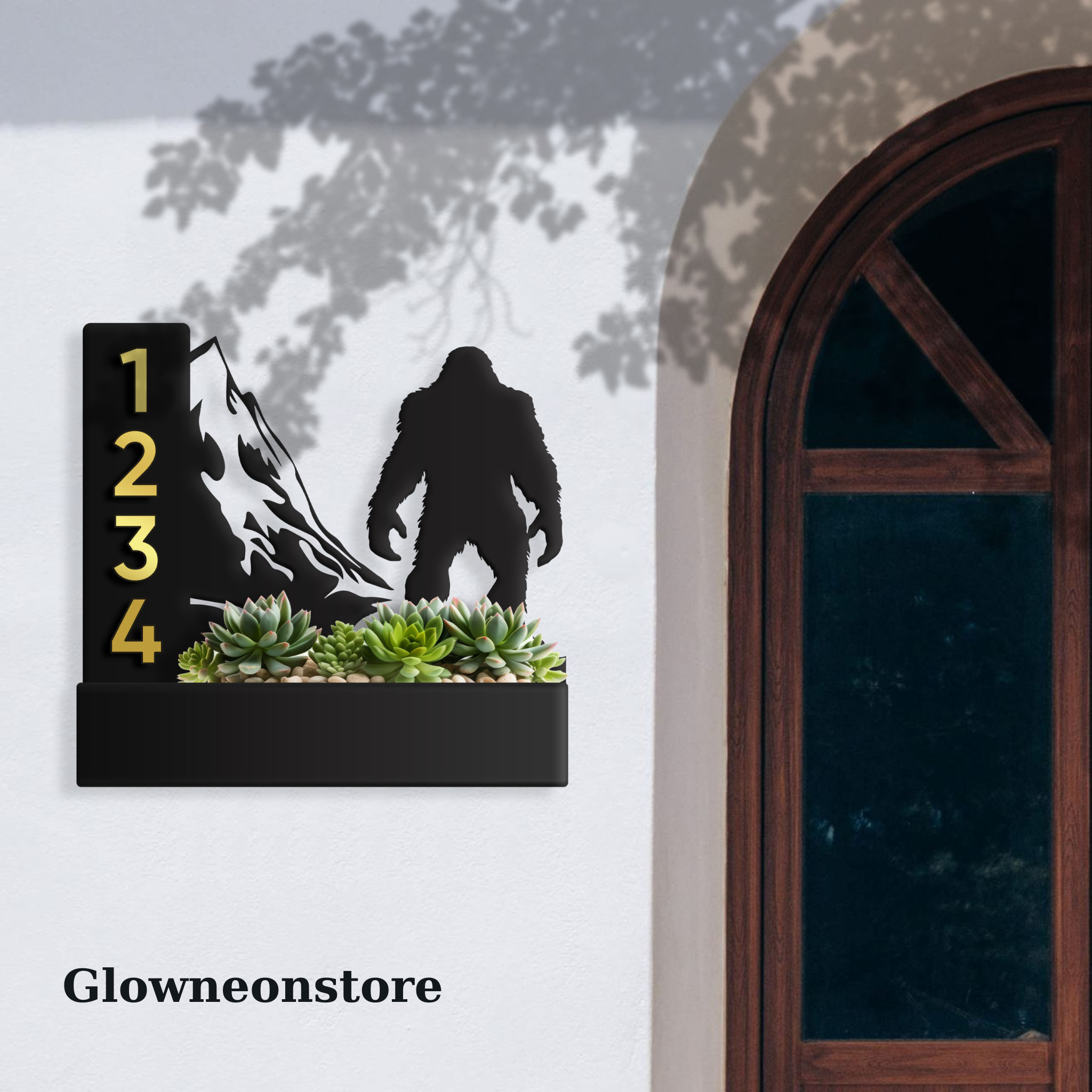 Glowneon Custom BigFoot Succulents Planter House Number Address Sign ...