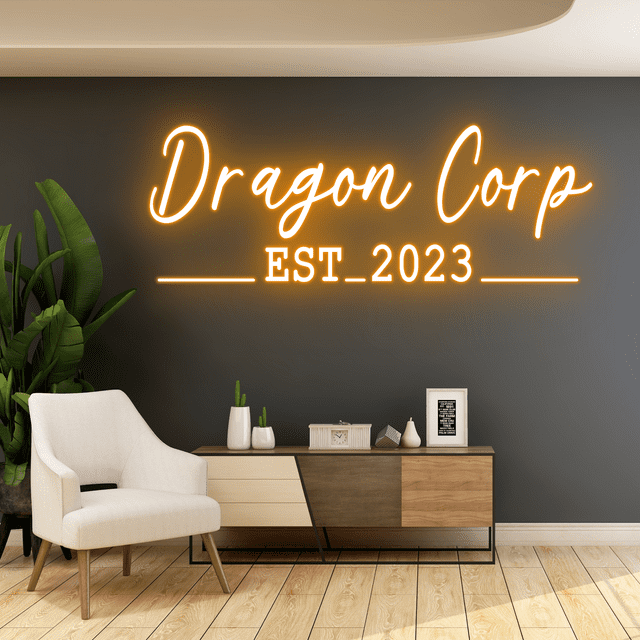 Glowneon Custom Company Name Neon Sign, Office Room Wall Decor ...