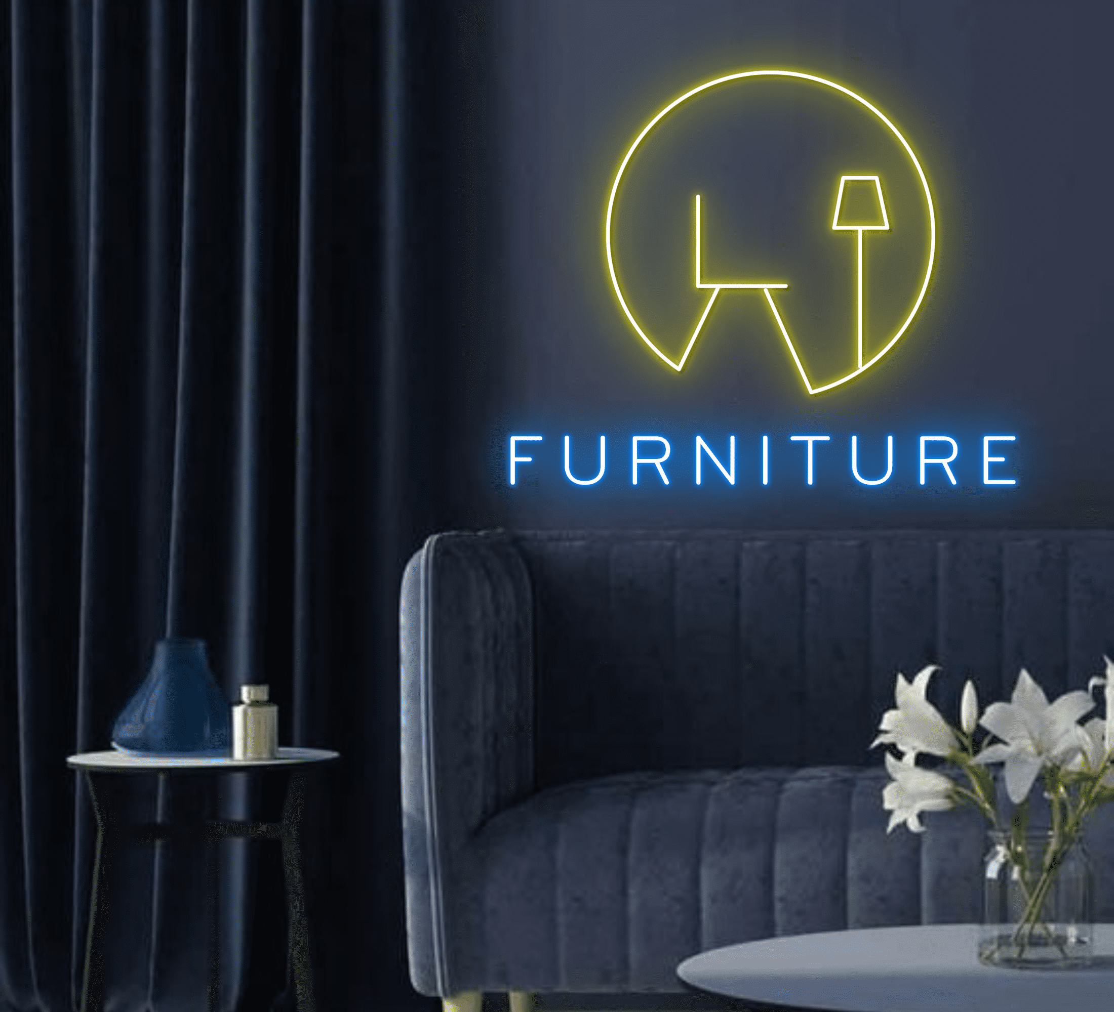 Glowneon Custom Furniture Brand Neon Sign, Home Store Wall Decor ...