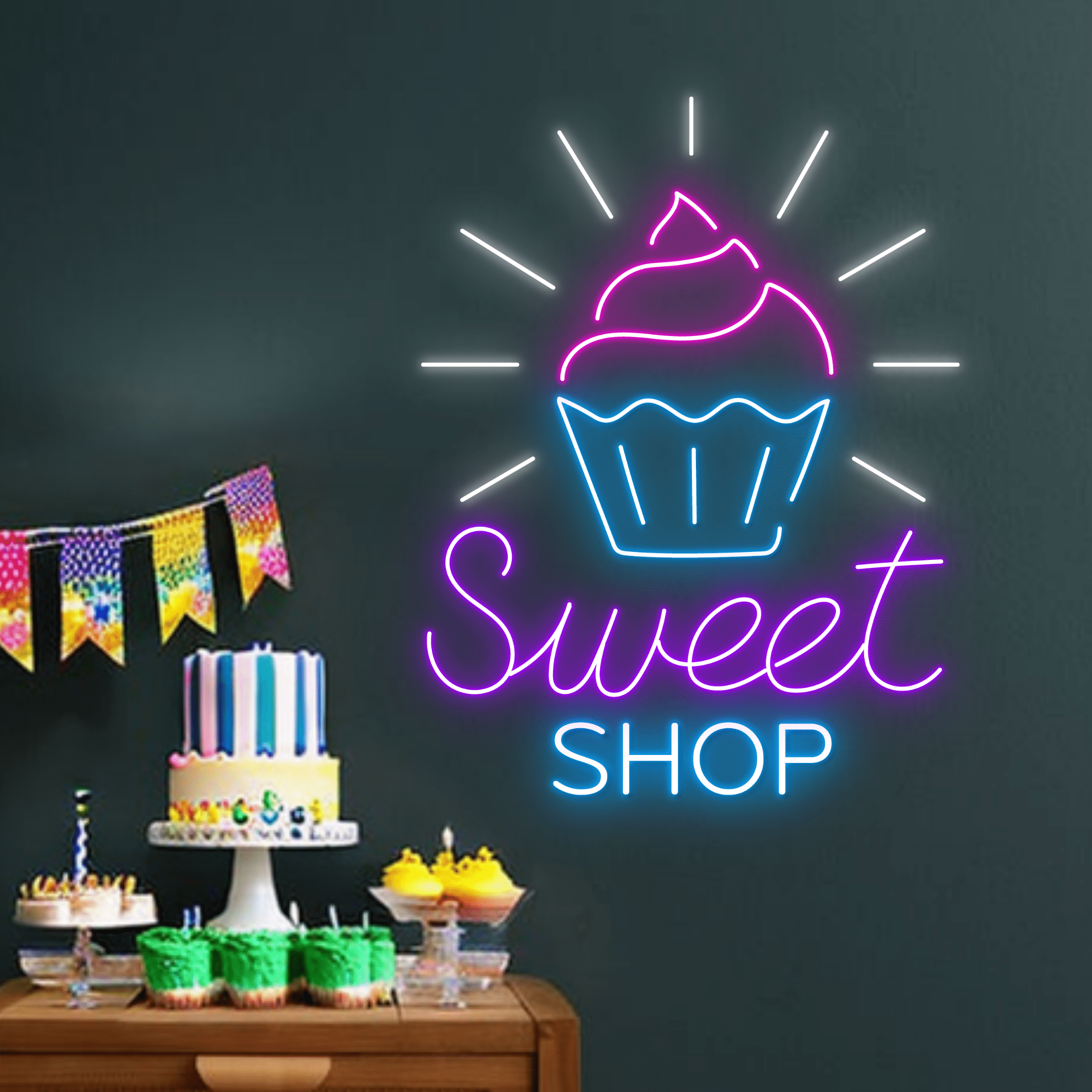 Glowneon Custom Sweet Shop Neon Sign, Bakery Store Decor Signboard ...