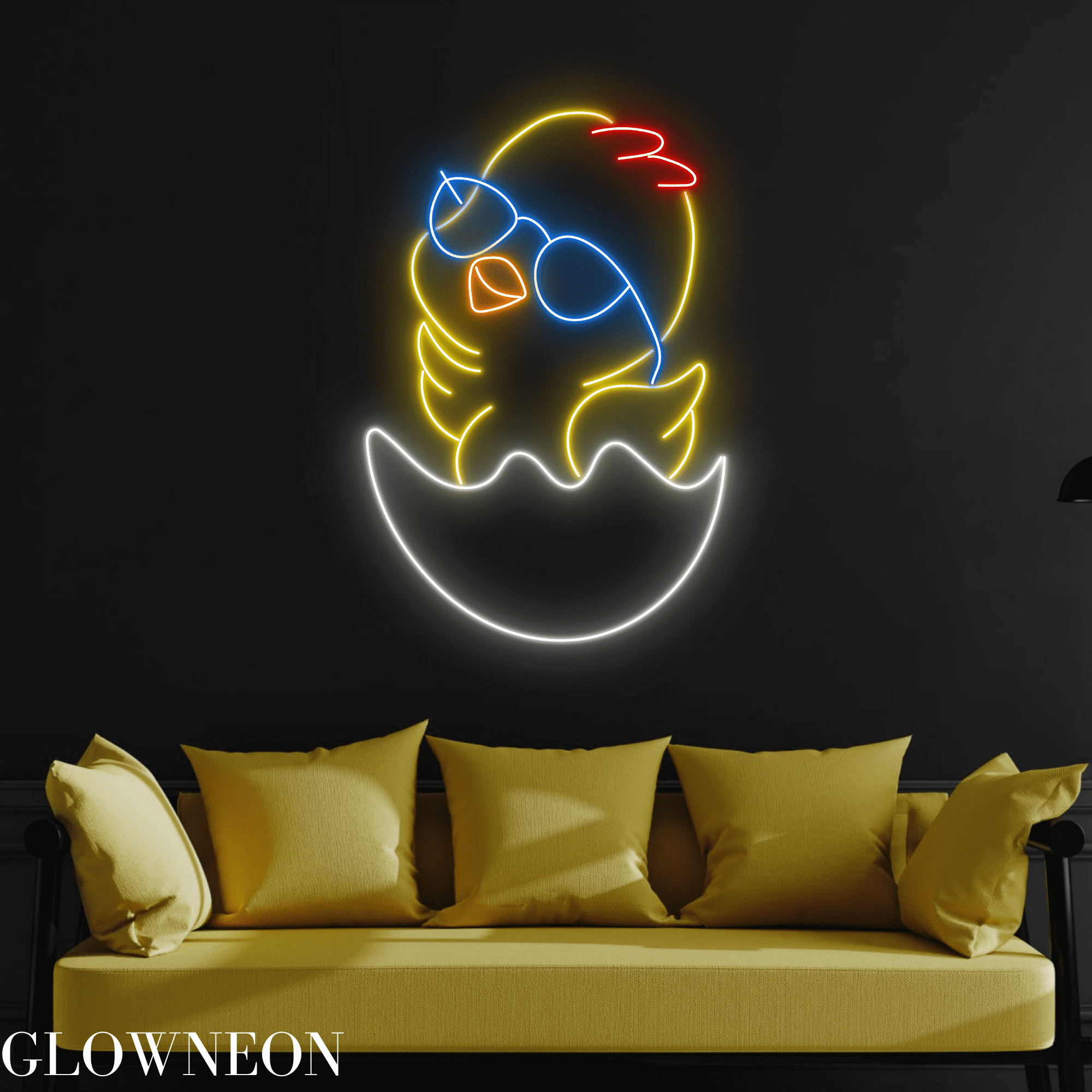 Glowneon Cute Baby Chicken Neon Sign, Chicken Led Sign, Gift For Kids ...