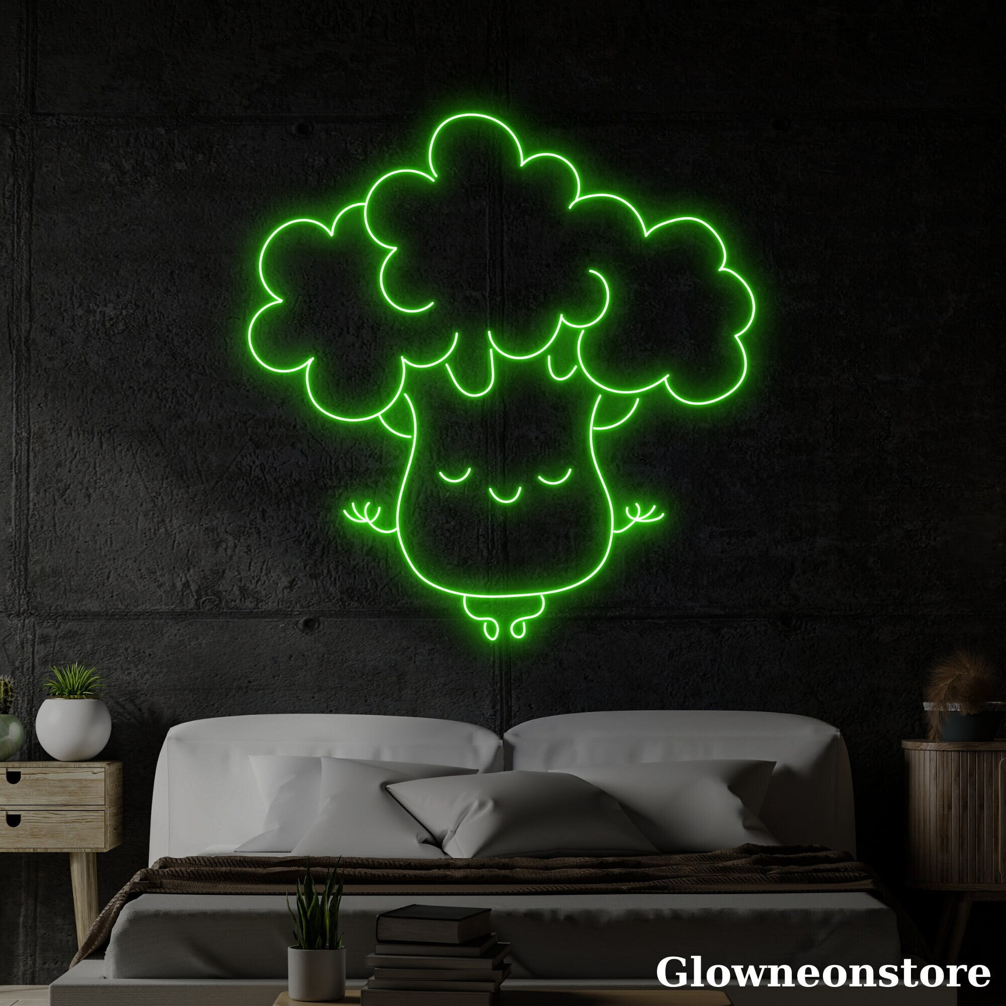 Glowneon Cute Broccoli Neon Sign, Broccoli Led Sign, Kid Room Decor ...