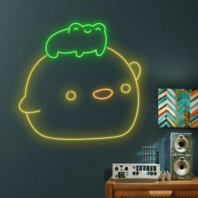 Glowneon Cute Duck & Frog Neon Sign, Animal Long-lasting Wall Decor ...
