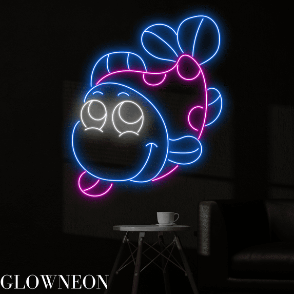 Glowneon Cute Fish Neon Sign, Cute Fish Led Sign, Kid Room Led Light ...