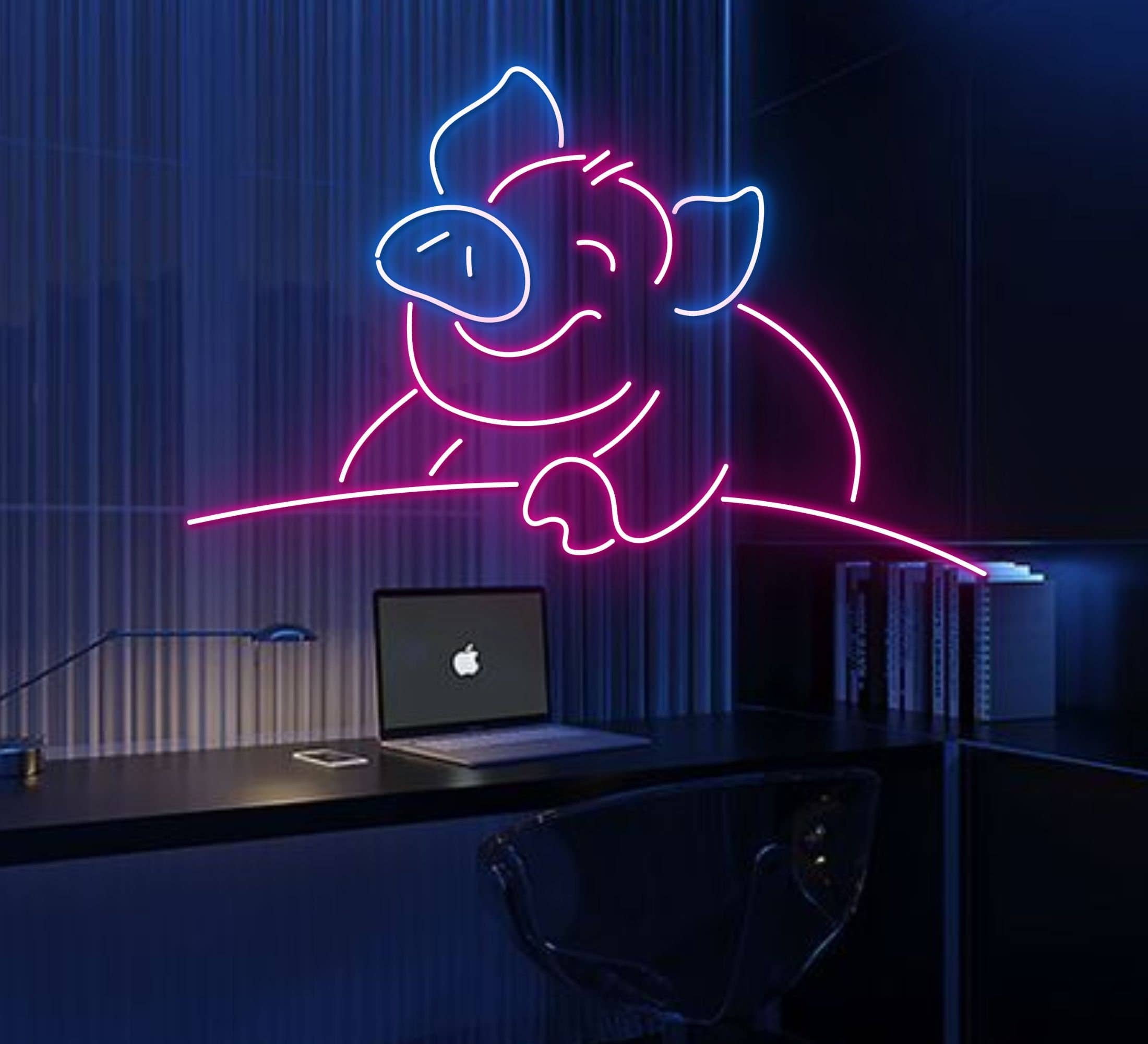 Glowneon Cute Pig Neon Signs, Animal Wall Decor, Restaurant Decor ...