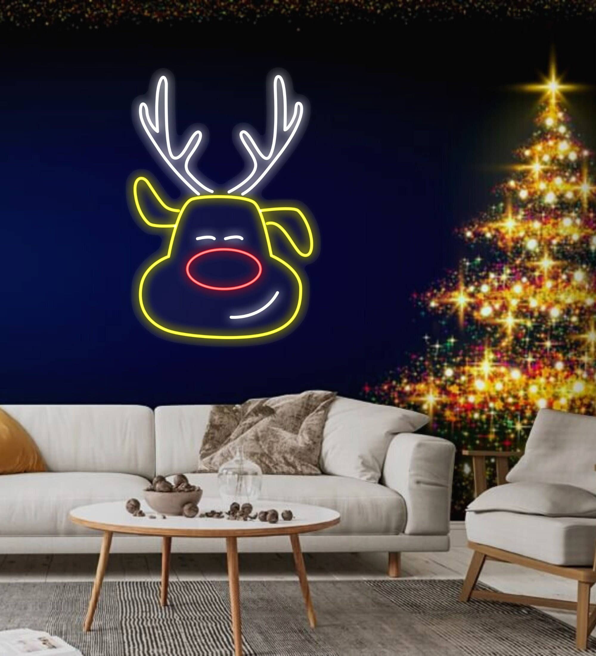 Glowneon Cute Reindeer Neon Sign for Christmas Decor - Walmart.com