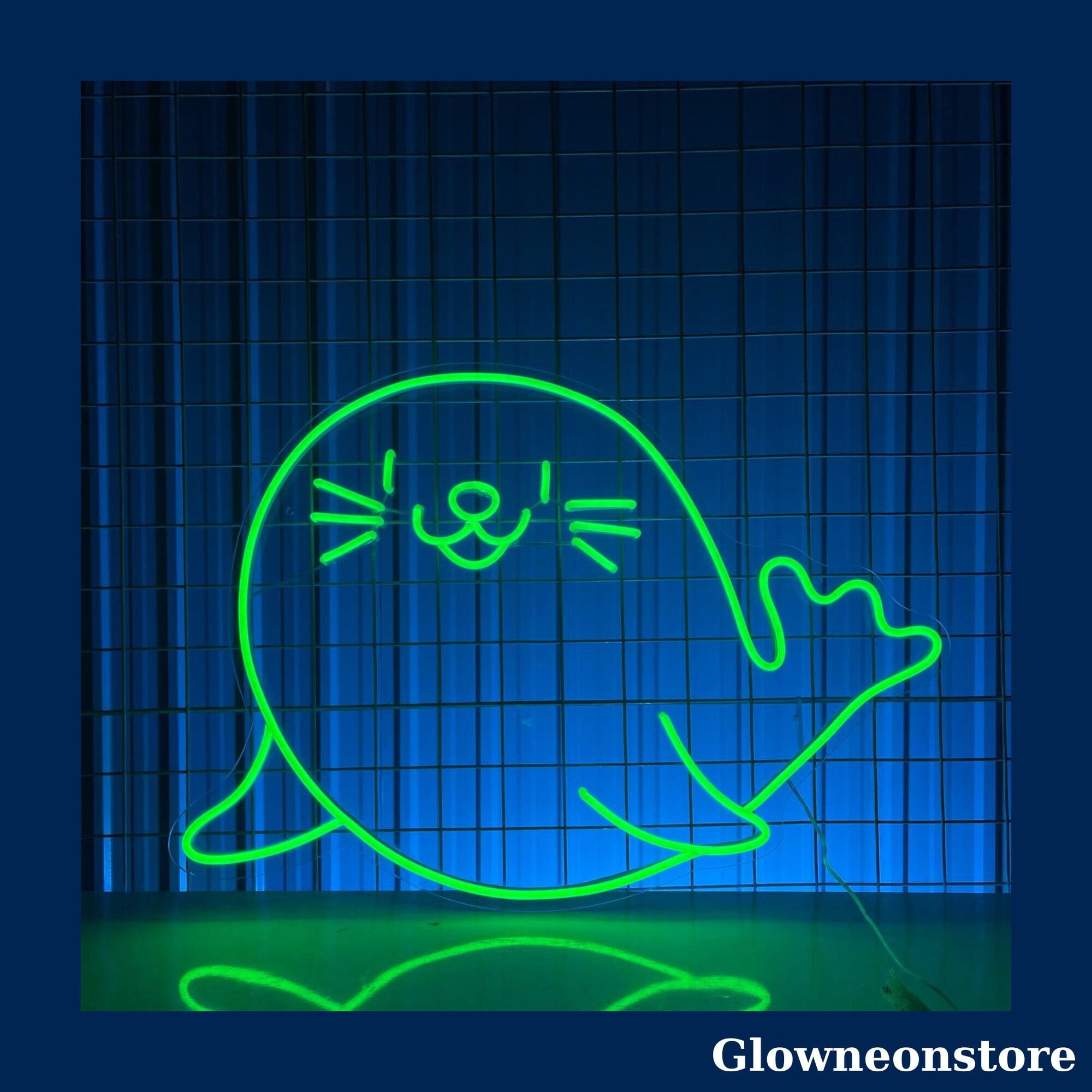Glowneon Cute Seal Neon Sign, Baby Seal Led Sign, Seal LED Neon Light ...