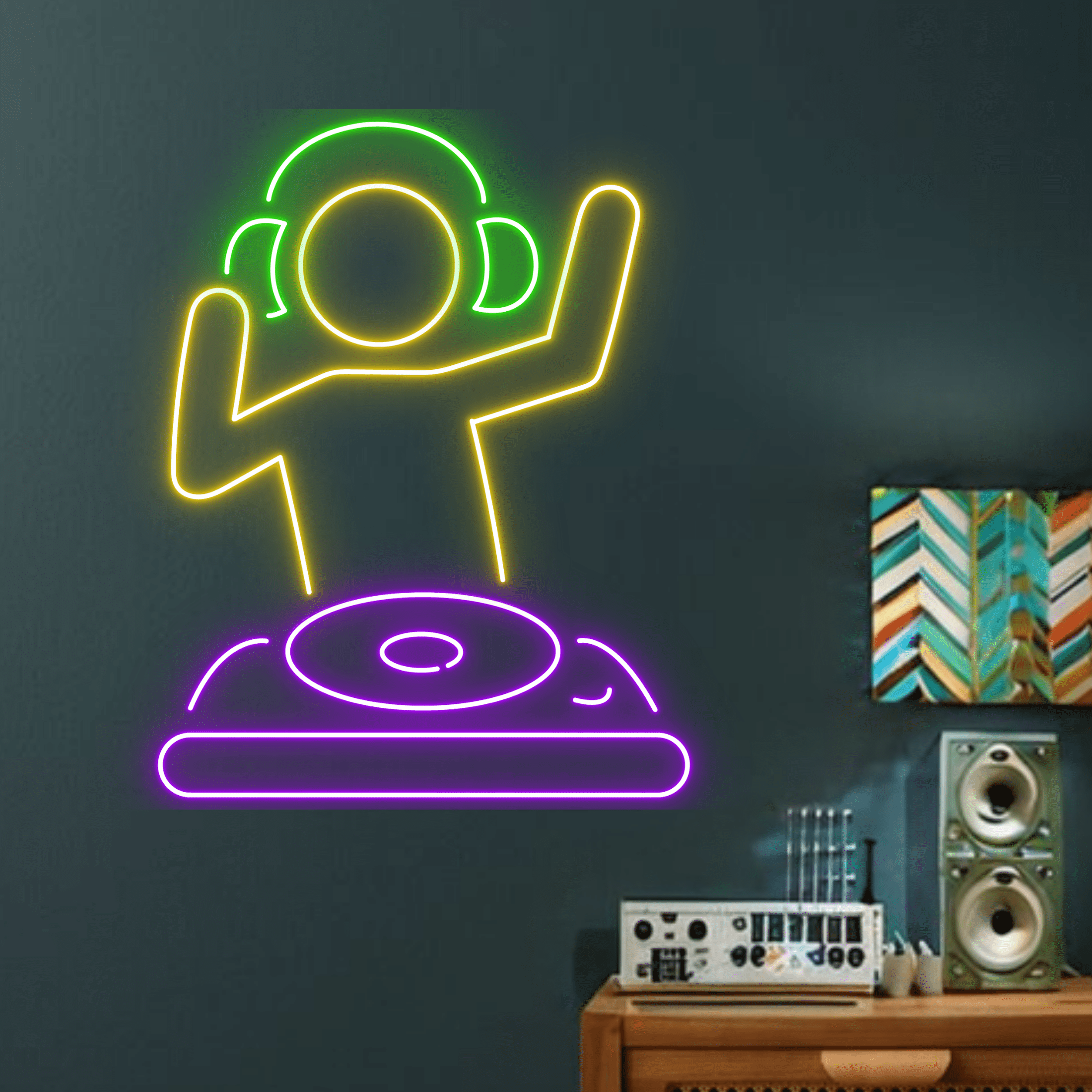 DJ Neon Signs, DJ Dance Club Music Studio Wall Decor - Walmart.com