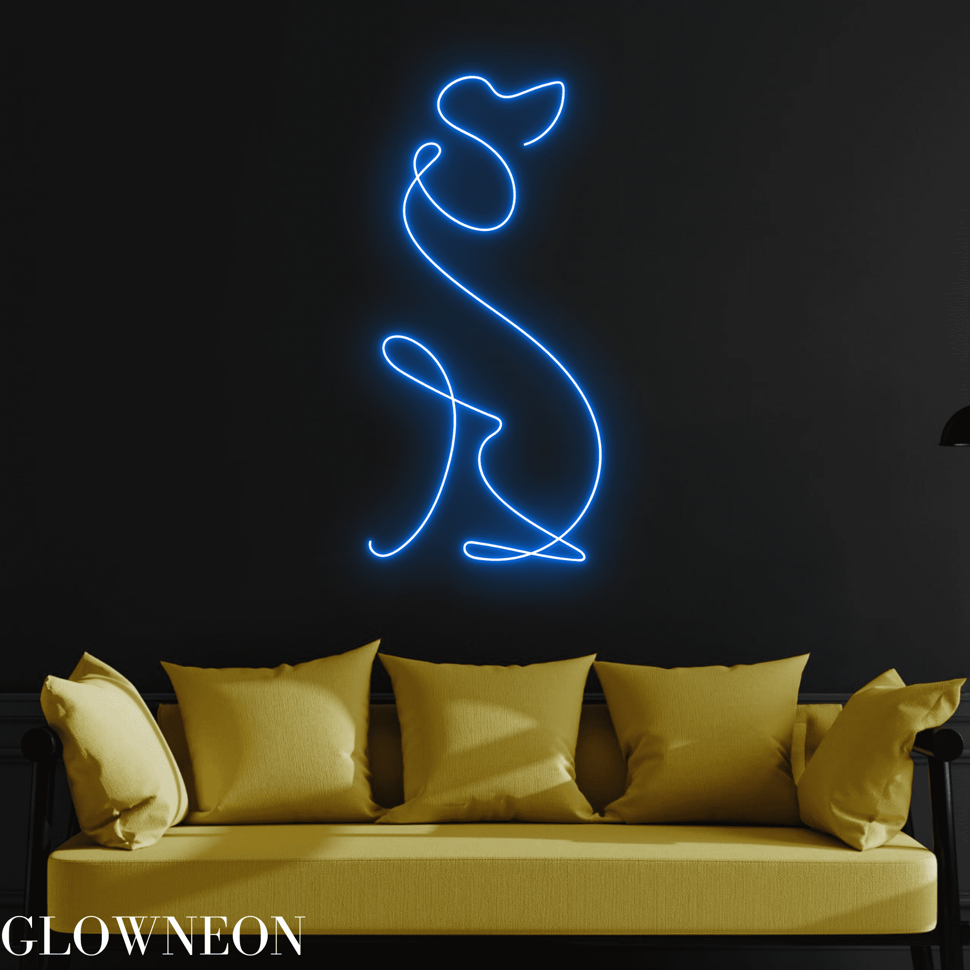 Glowneon Dachshund Line Art Neon Sign, Minimalist Dachshund Led Signs ...