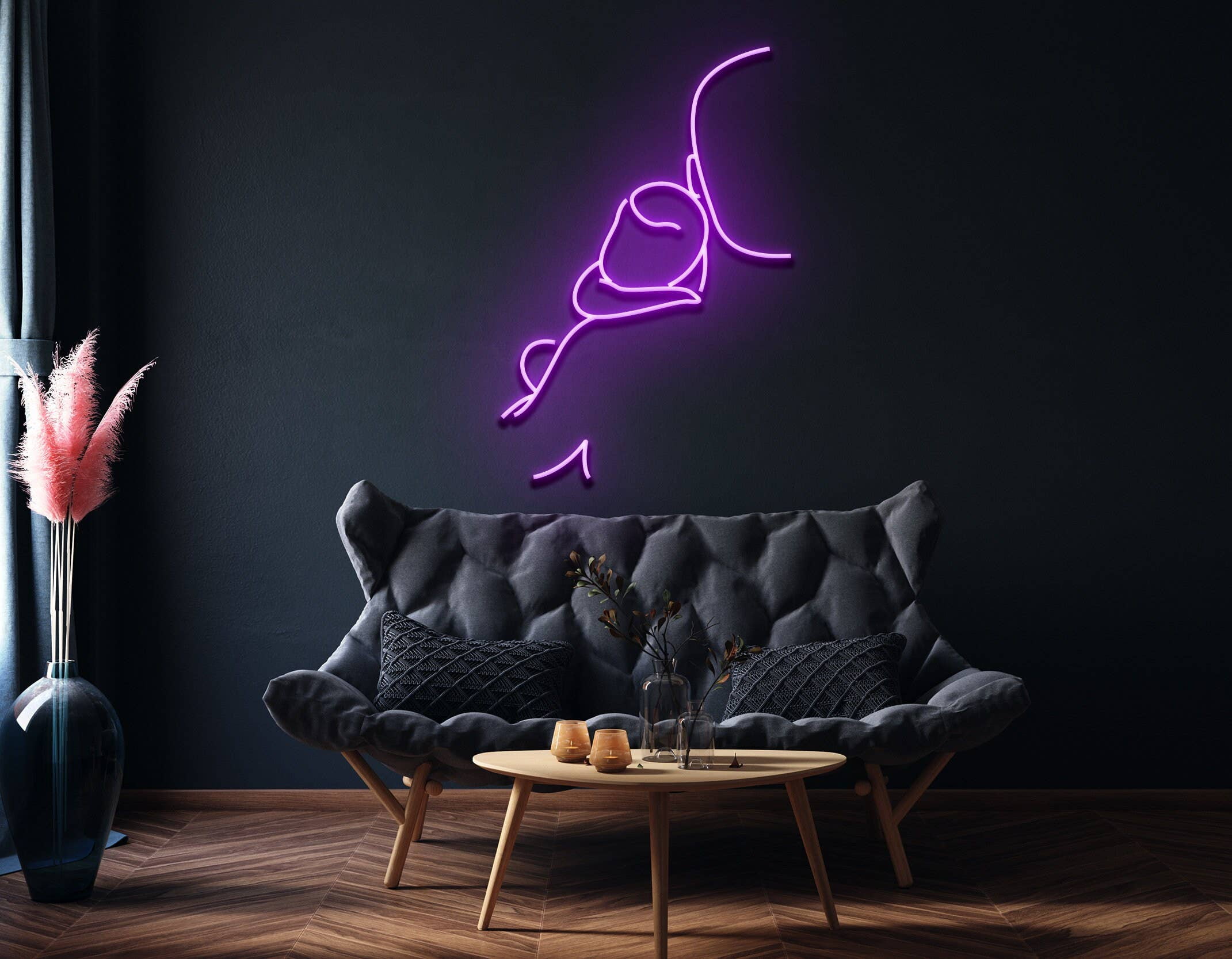 Glowneon Dad Hugs Baby Line Art Neon Sign, Father's Day, Family Decor ...