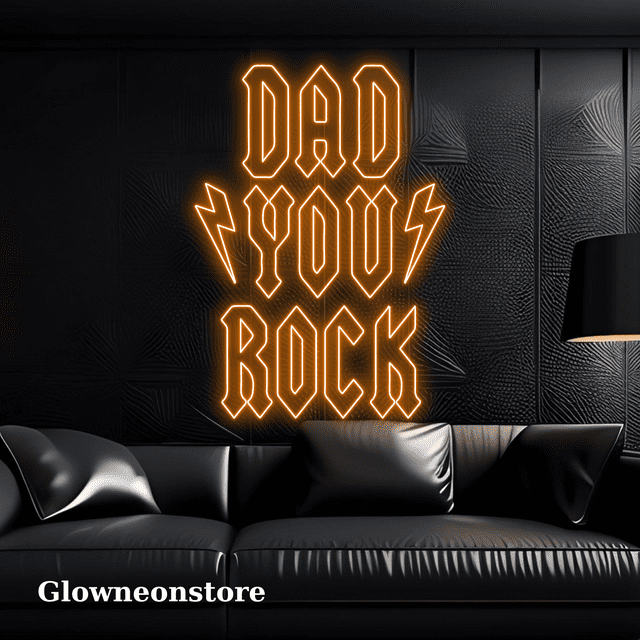 Glowneon Dad You Rock Neon sign, Rock Father's Day Sign Decor - Walmart.com