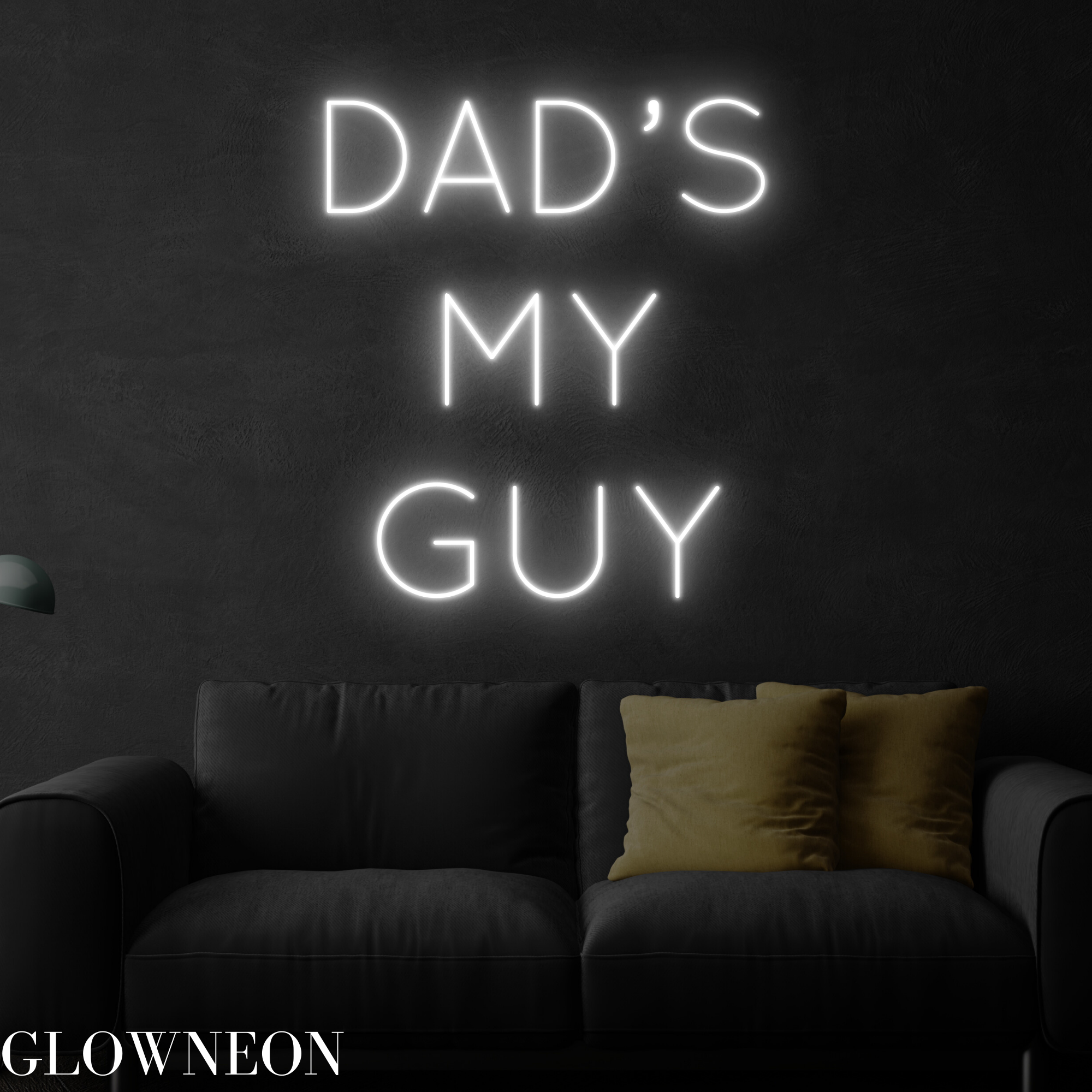 Glowneon Dad's My Guy Neon Sign, Happy Father's Day Wall Art Led Sign ...