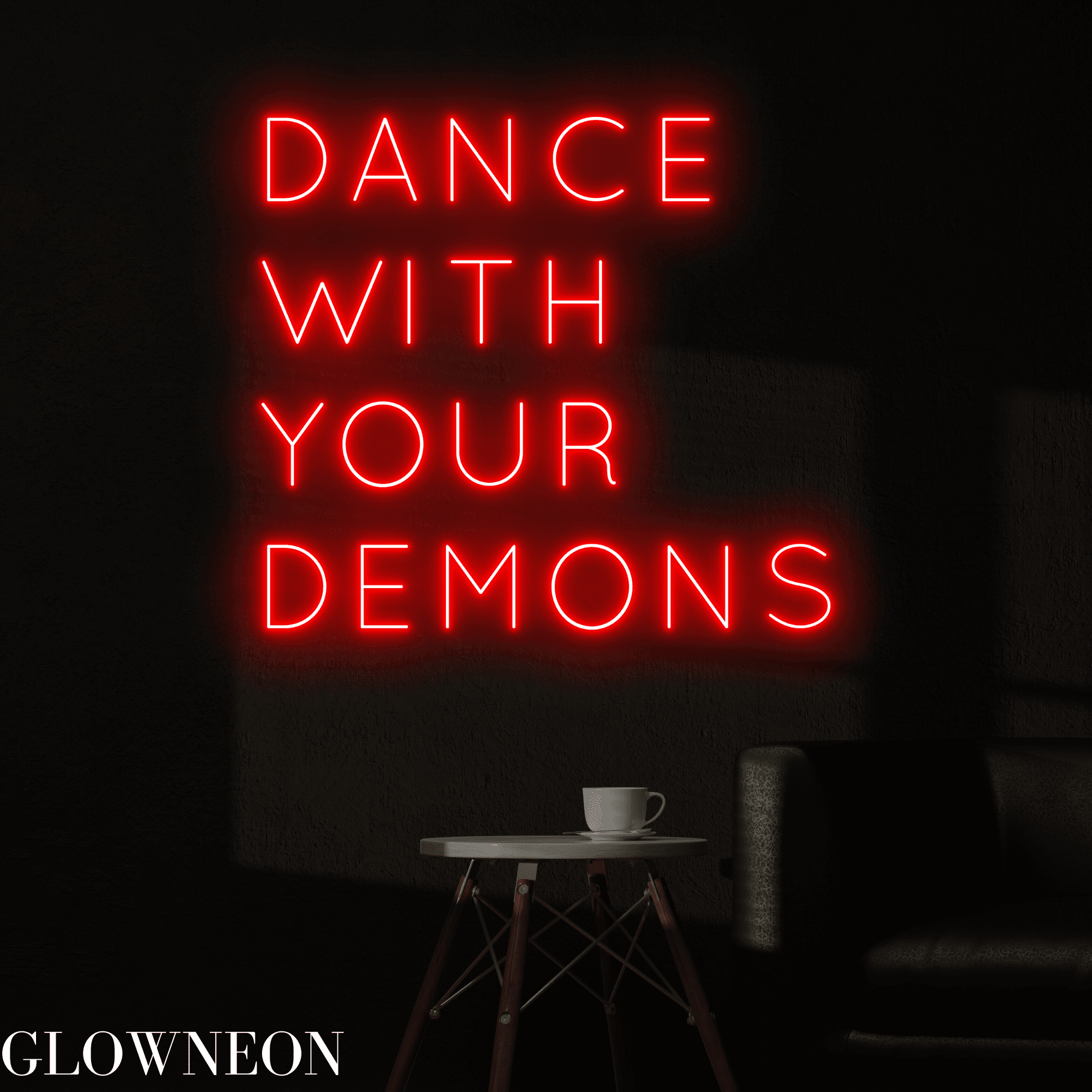 Glowneon Dance With Your Demons Neon Sign, Party Event Wall Led Decor ...