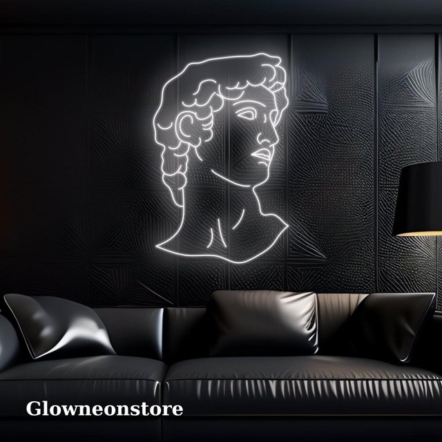 Glowneon David Greek Mythology Neon Sign, David Greek Led Light ...