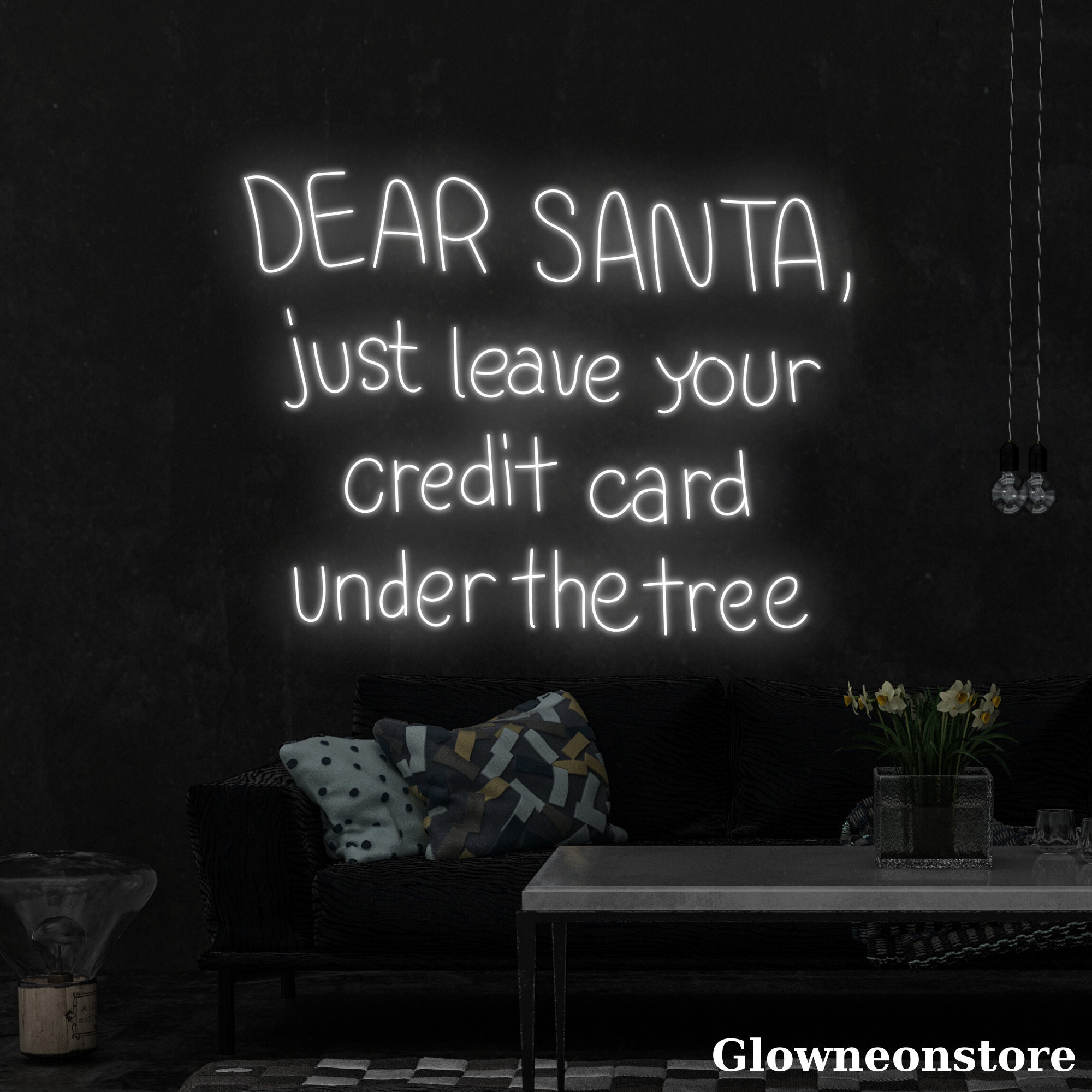 Glowneon Dear Santa Just Leave Your Credit Card Under The Tree Neon ...