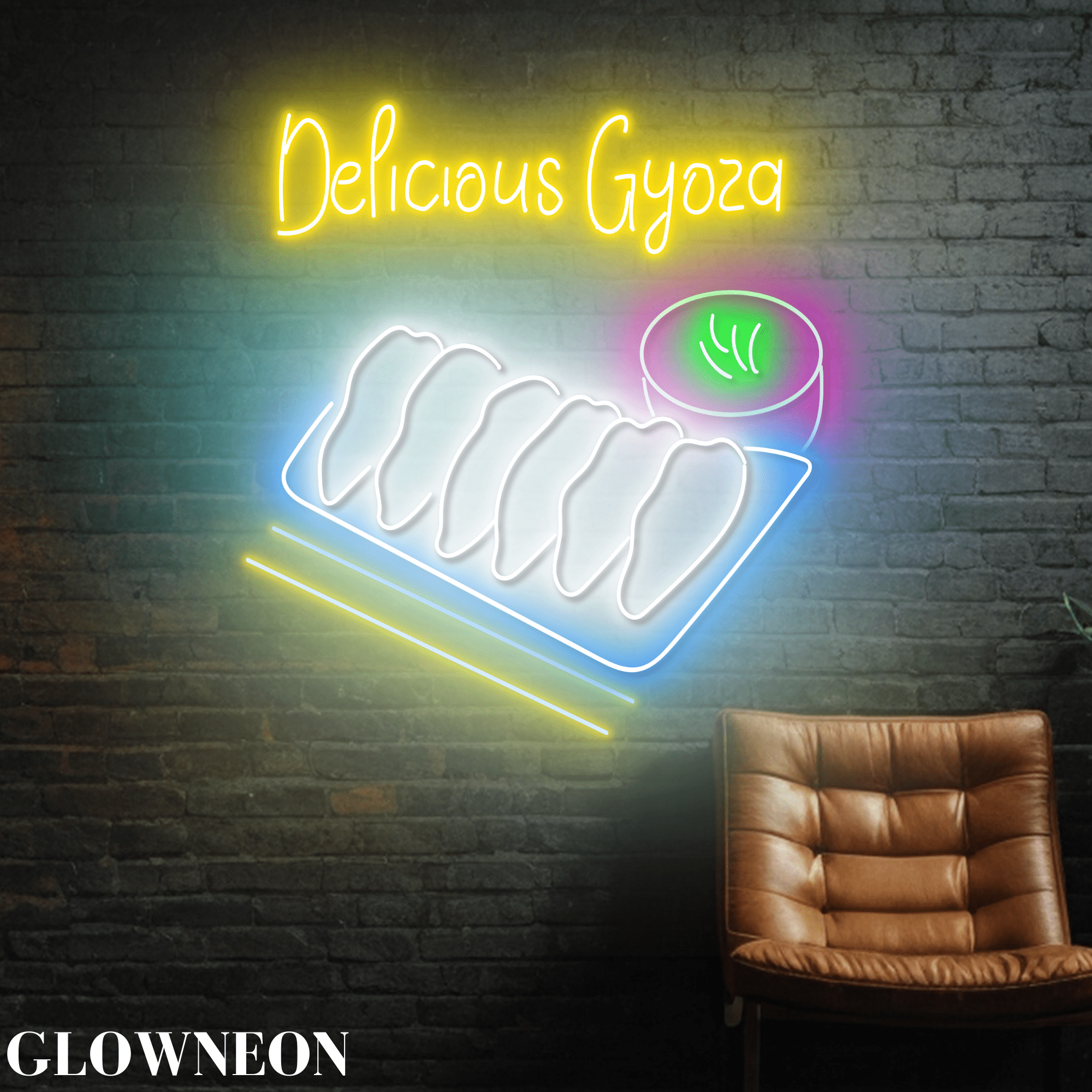 Glowneon Delicious Gyoza Neon Sign, Japanese Gyoza Restaurant Led Art ...