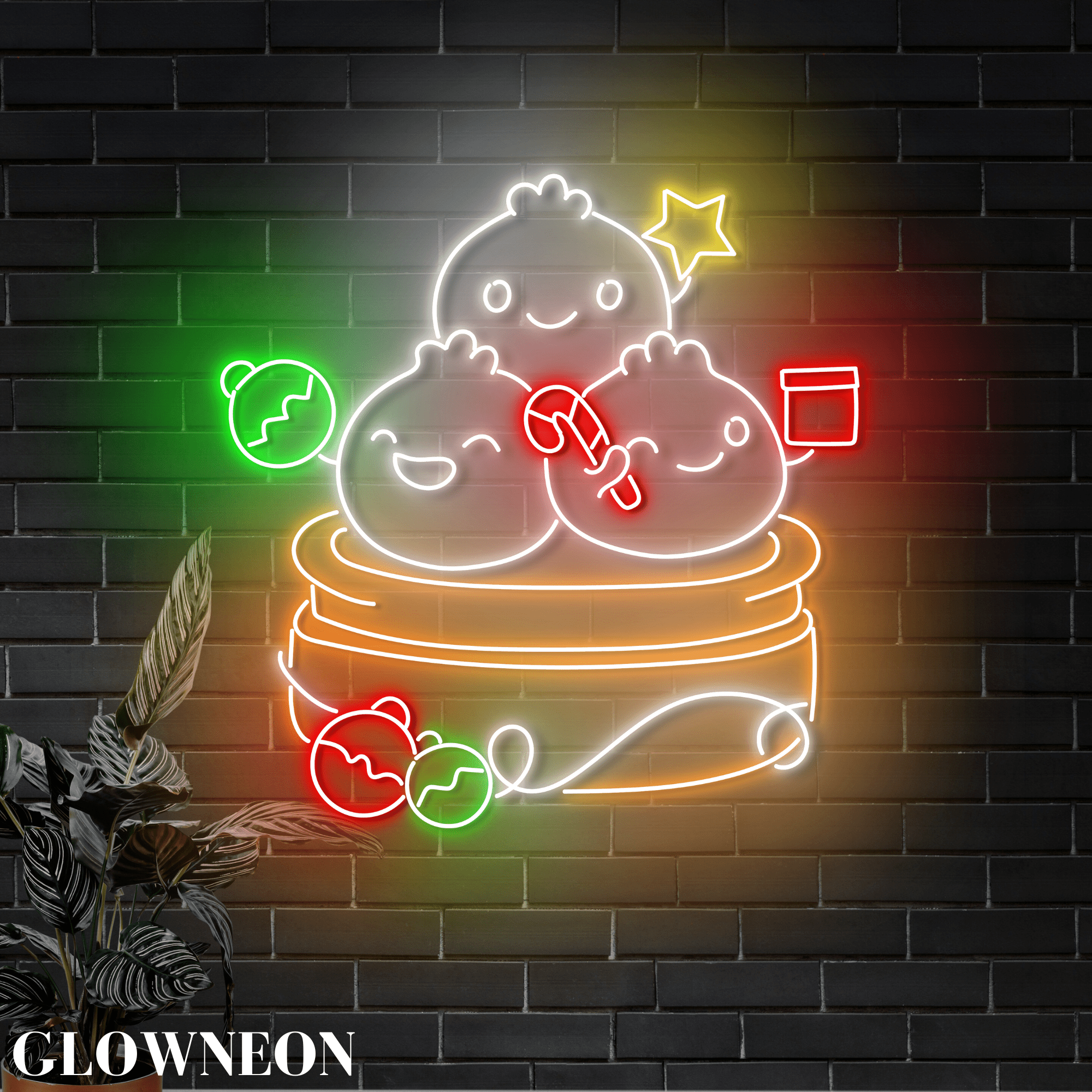 Glowneon Dim Sum Christmas Led Wall Decor, Chinese Dim Sum Shop Decor - Walmart.com