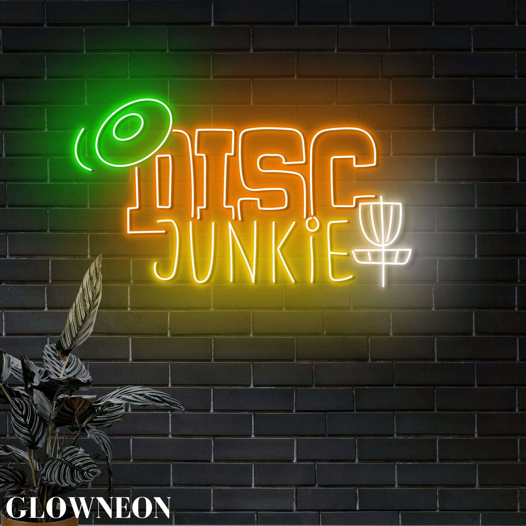 Glowneon Disc Junkie Neon Wall Art, Sport Disc Golf Club Led Wall Art - Walmart.com