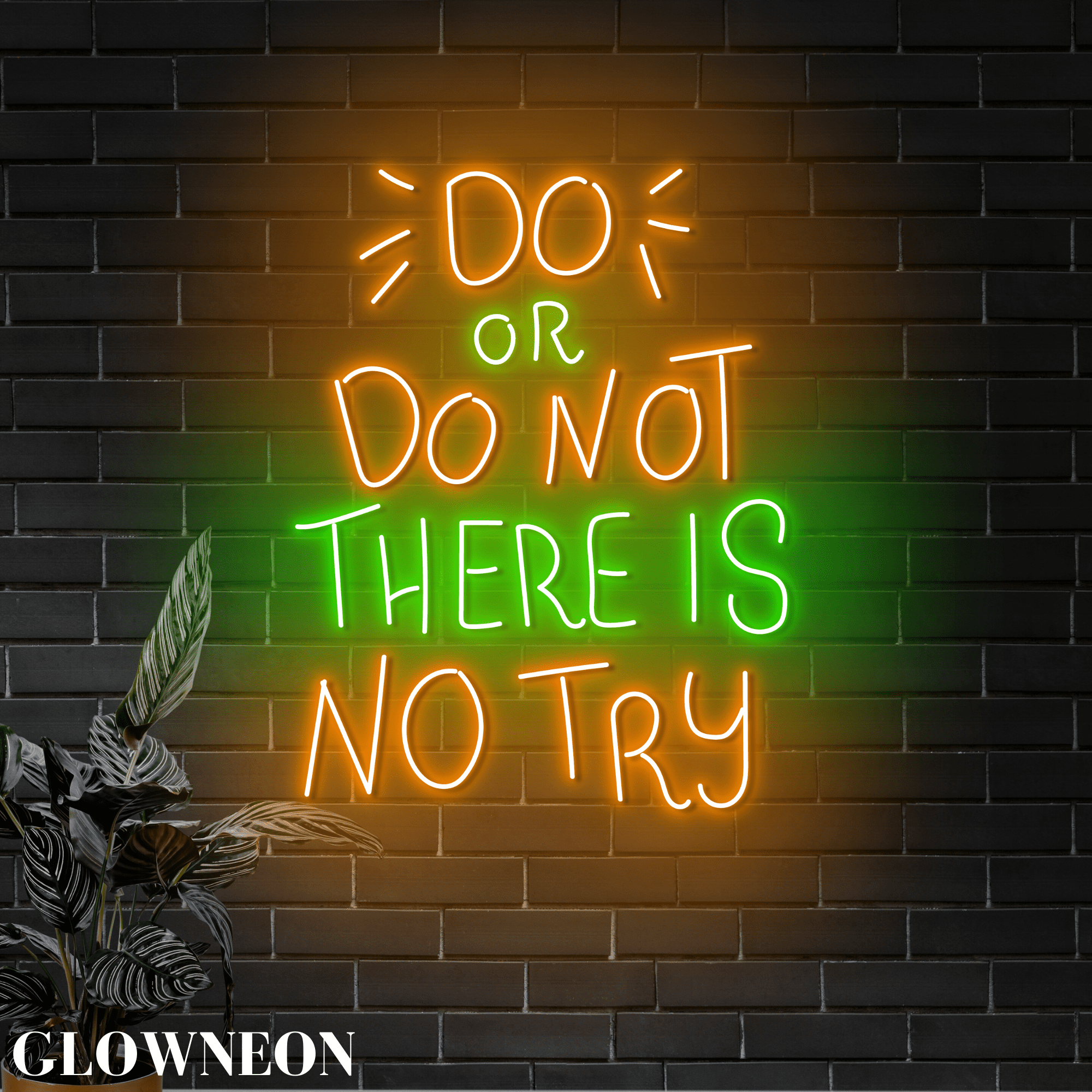Glowneon Do Or Do Not There Is No Try Wall Led Light, Motivation Sign - Walmart.com