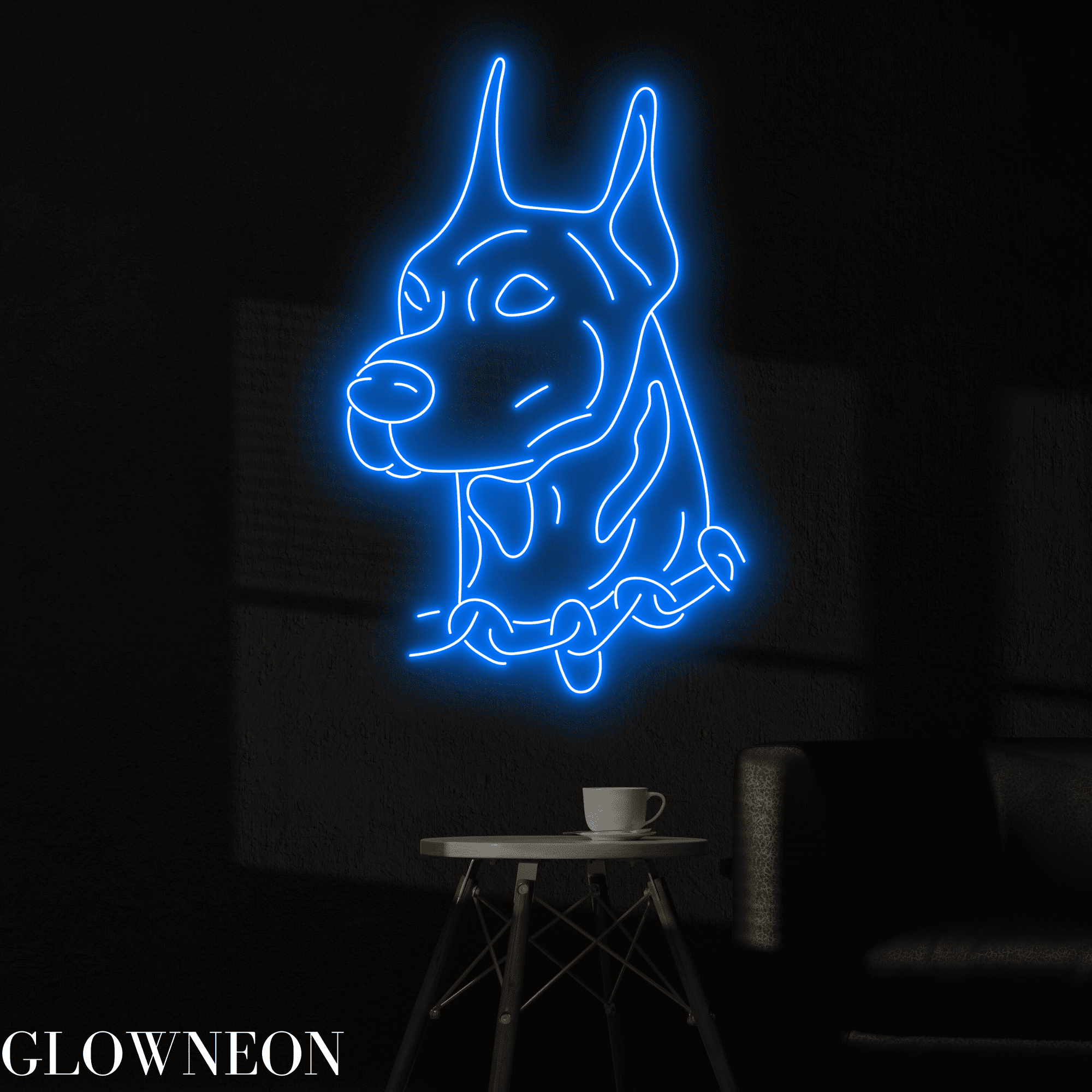 Glowneon Doberman Dog Neon Sign, Doberman Pinscher Lover Led Sign ...