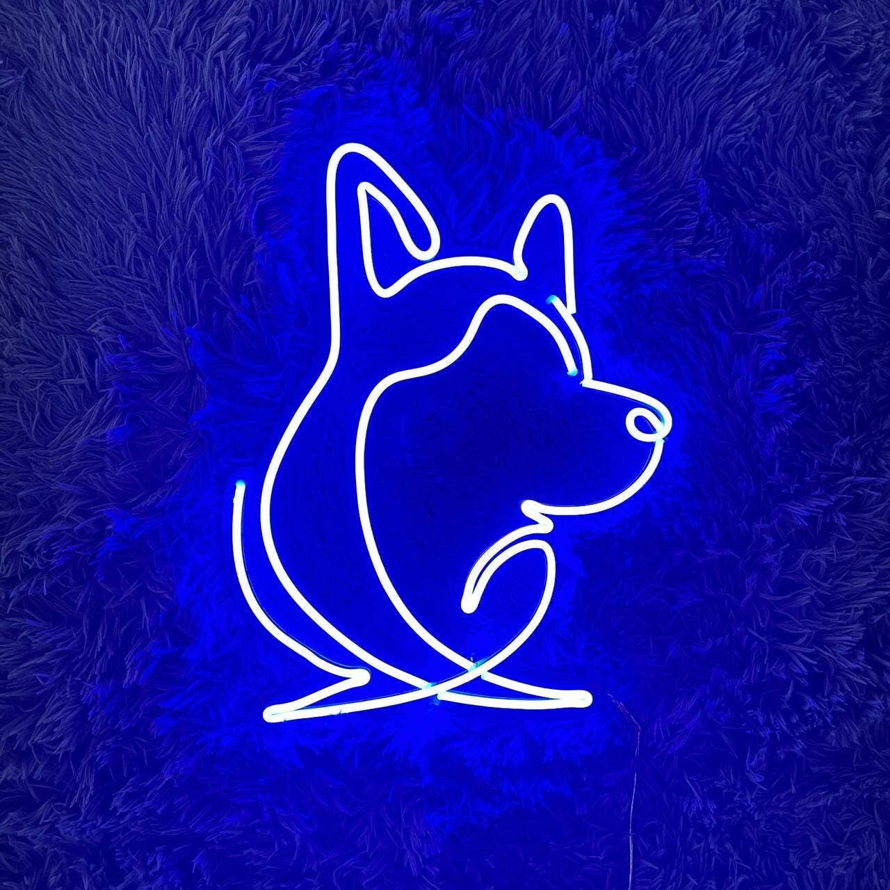 Glowneon Dog Lying Side Neon Sign, Animal Pet Wall Art Lights Decor ...