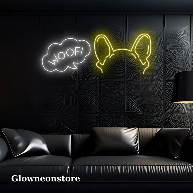 Glowneon Dog Woofi Neon Sign, Dog Led Light, Dog Line Art Decor, Dog ...