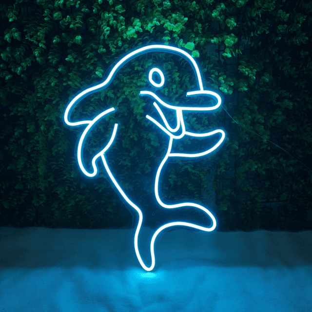 Glowneon Dolphin Line Neon Sign, Dolphin Led Light, Fishing Wall Art ...