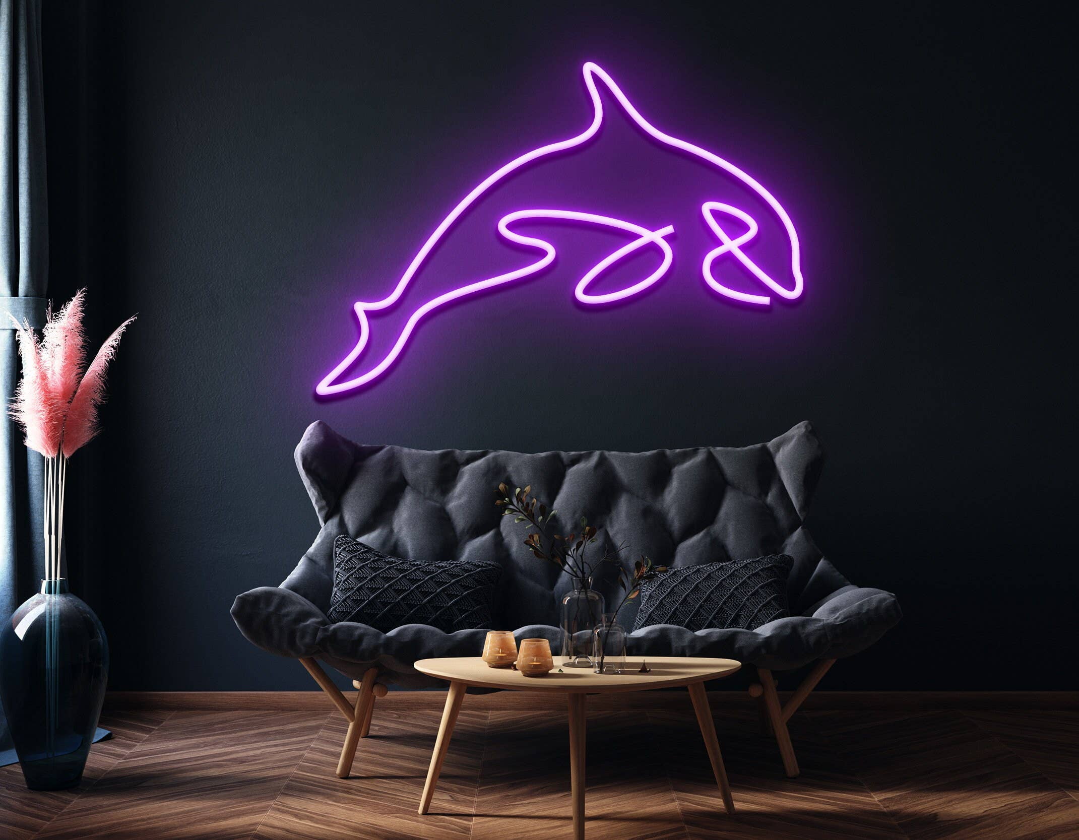 Glowneon Dolphin Neon Sign, Dolphin Led Light, Fishing Wall Art ...