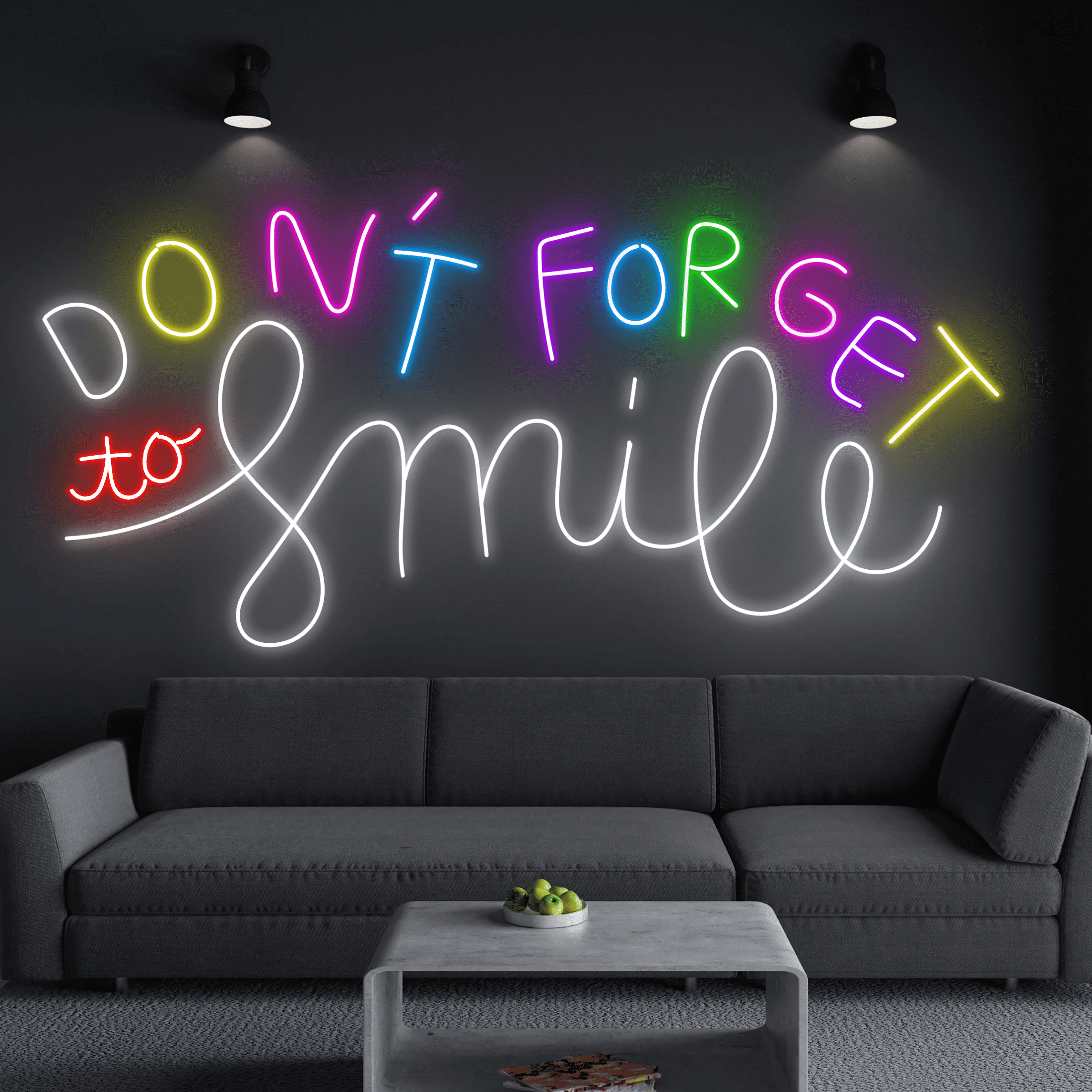 Glowneon Don't Forget To Smile Neon Sign, Long-lasting Wall Decor ...