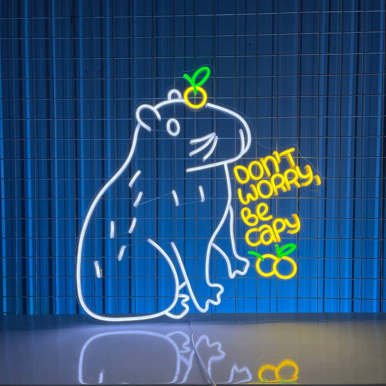 Glowneon Don't Worry Be Capy Neon Signs, Capybara Animal Wall Decor ...