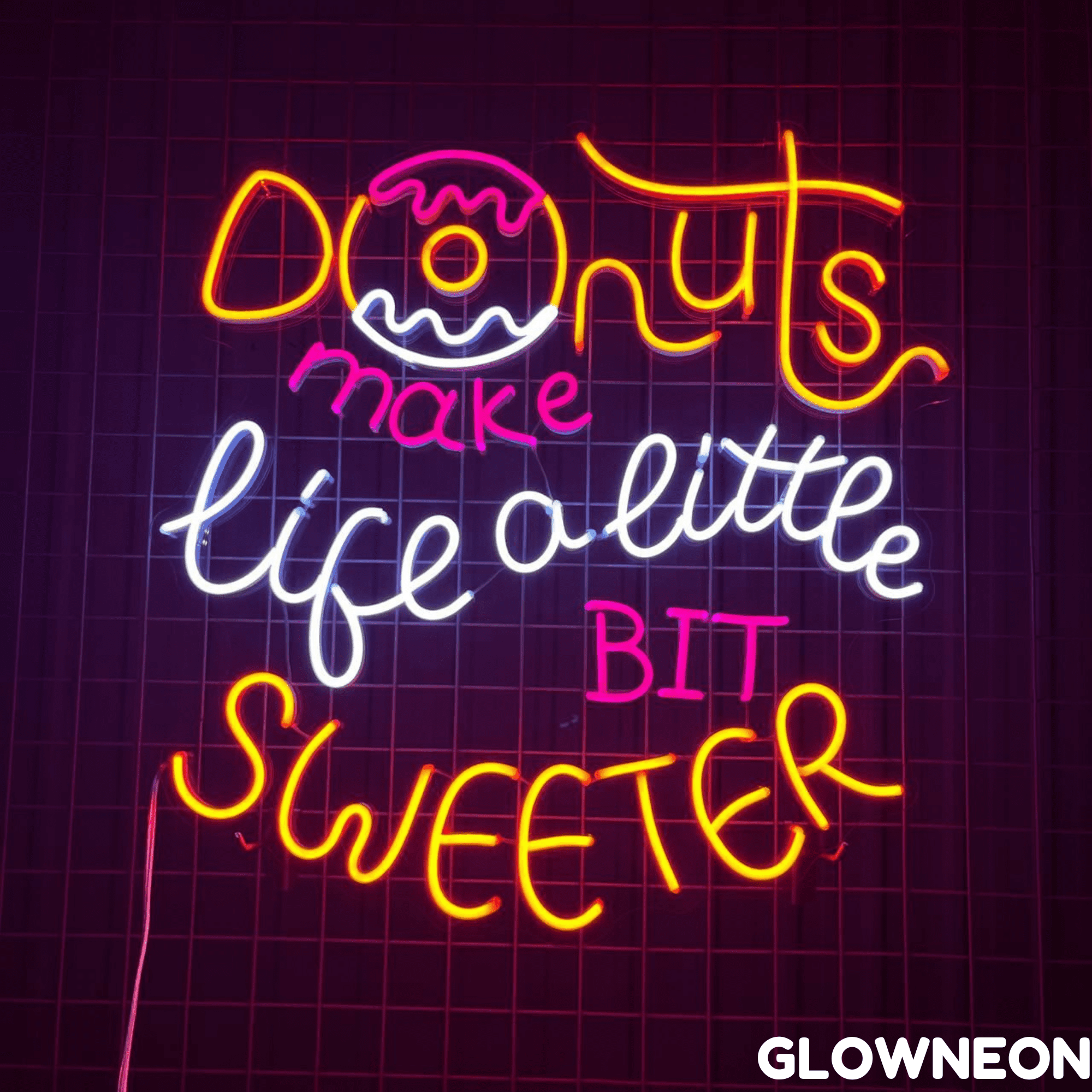 Glowneon Donuts Make Life A Little Bit Sweeter Neon Sign Cake Led Art ...