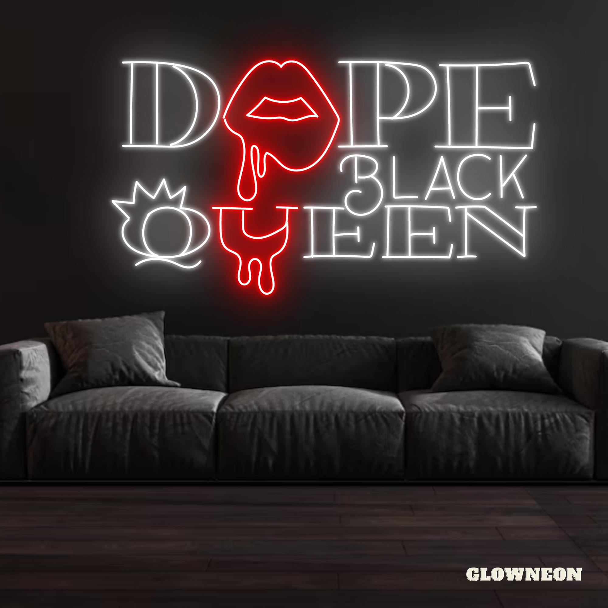 Glowneon Dope Black Queen Neon Sign, Black Women Art, Black Girl Sign - Walmart.com