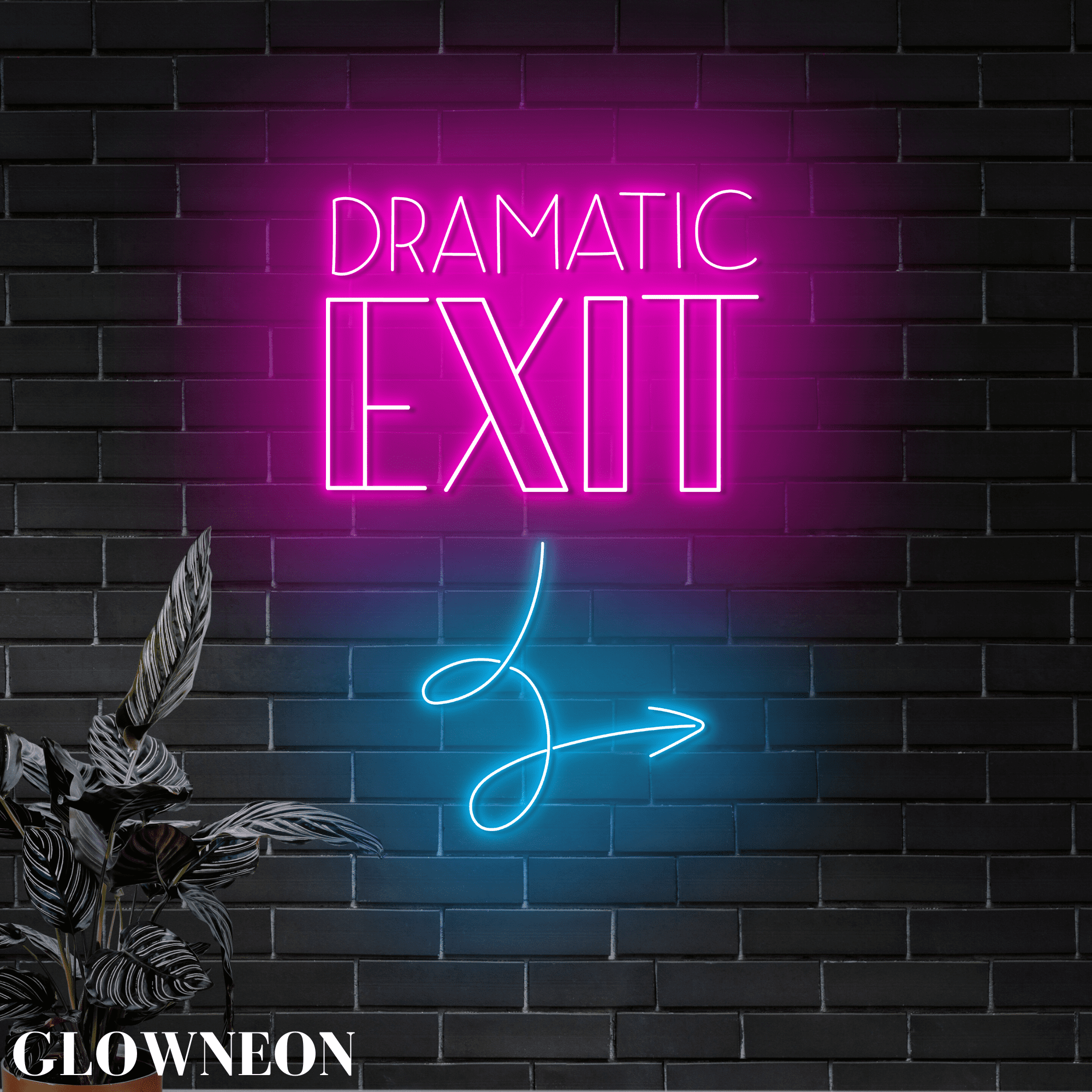 Glowneon Dramatic Exit Neon Wall Decor, Exit Way Store Shop Wall Art ...