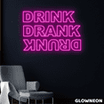 Glowneon Drink Drank Drunk Neon Sign, Bar Pub Led Sign, Beer Club Art ...