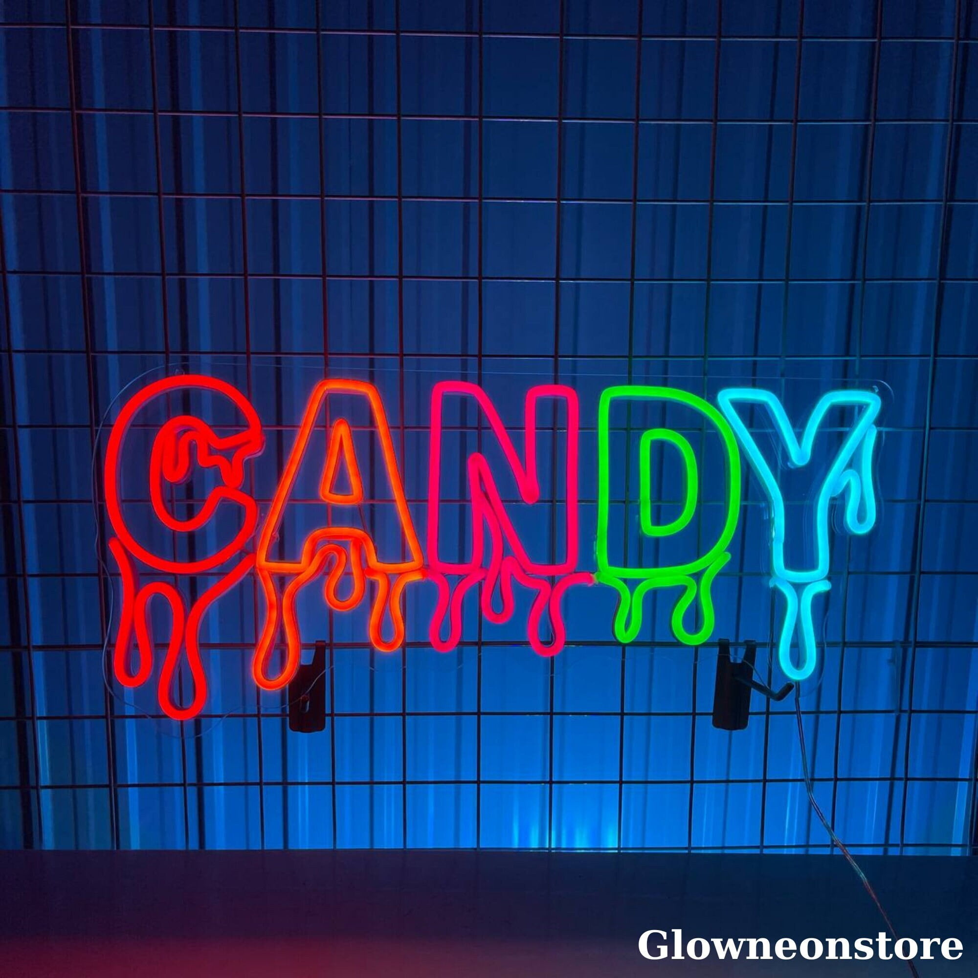 Glowneon Dripping Candy Neon Sign, Candy Multicolor Led Sign, Candy ...